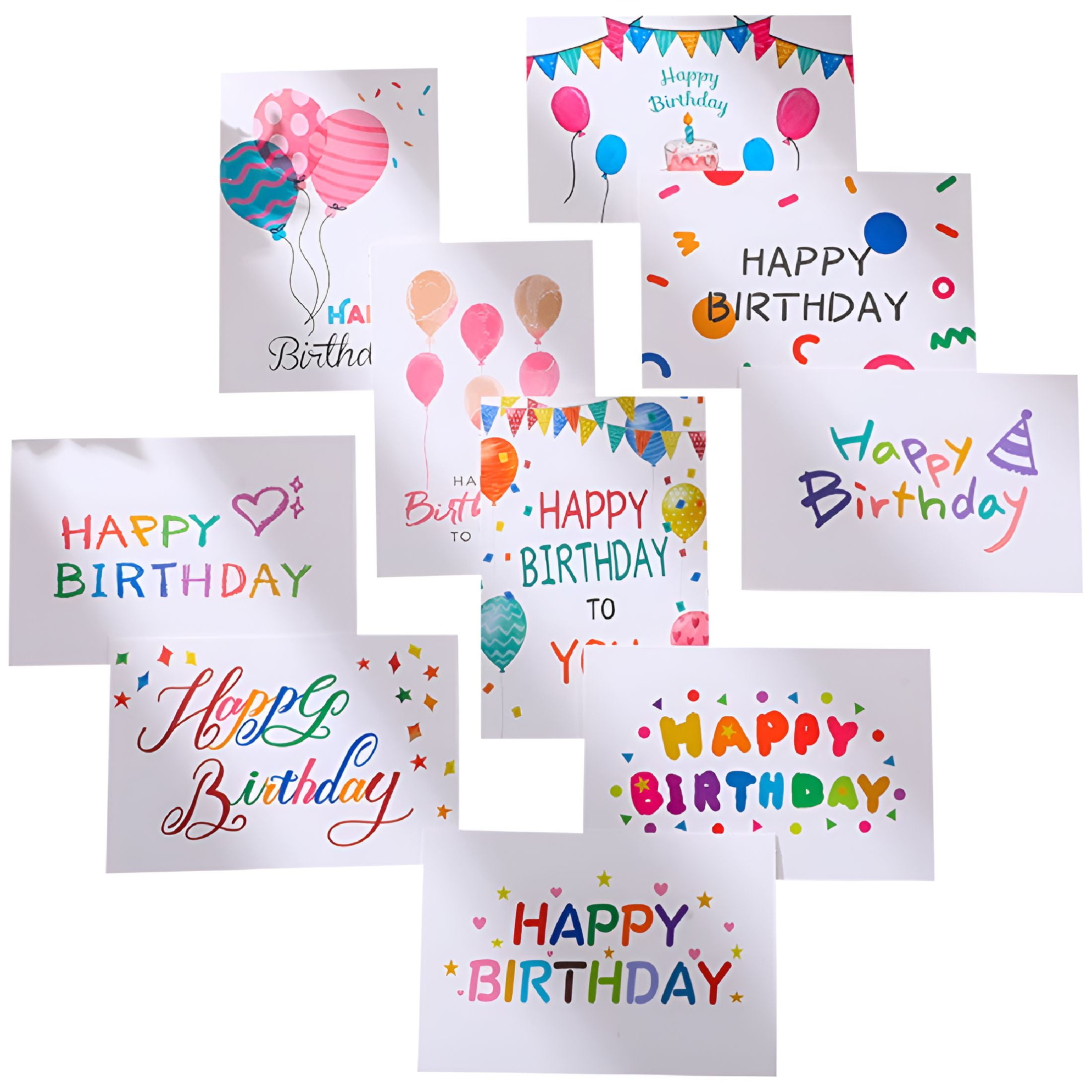 CCOCC 2026 New 10Pcs Birthday Cards Happy Birthday Greeting Cards ...