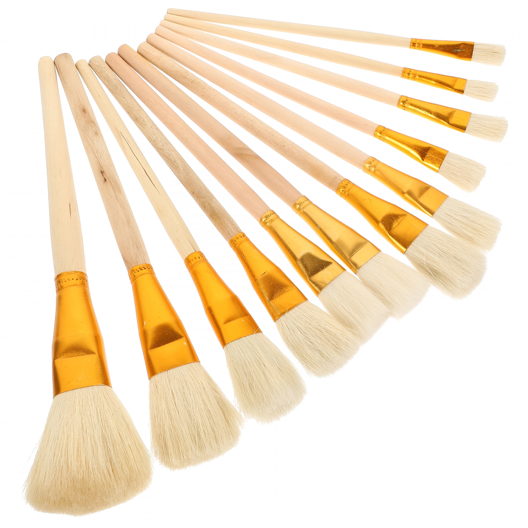 CCOCC 2026 New 12 Pcs Brush Wood Handle Paint for Watercolor Acrylic ...
