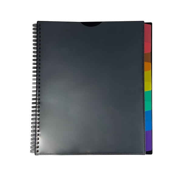 CCOCC 2026 New 12 Pocket Spiral Poly Organizer, Black File Folders,For ...