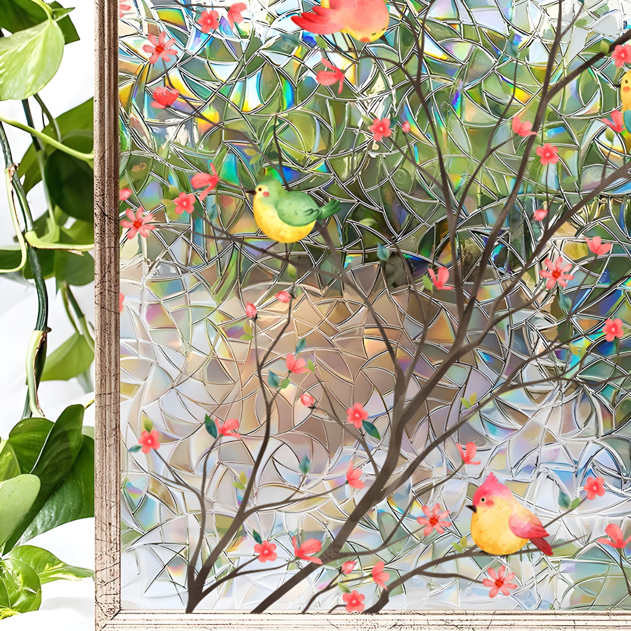 CCOCC 2026 New 3D Rainbow Window Privacy Film Static Clings Vinyl ...