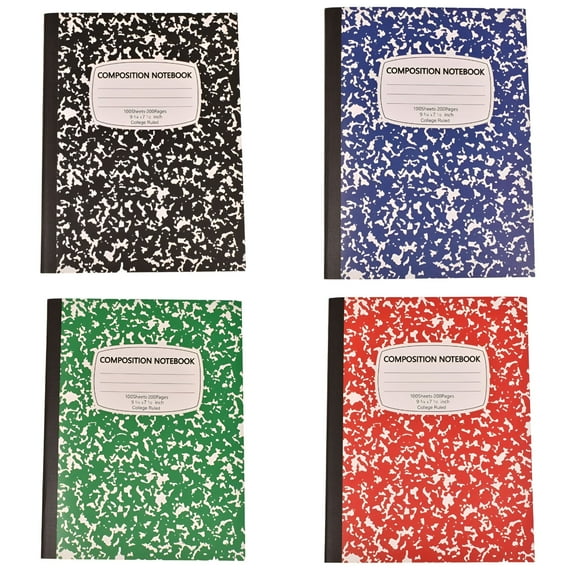 CCOCC 2026 New 4Pc Marble Composition Notebook Wide Ruled Composition ...