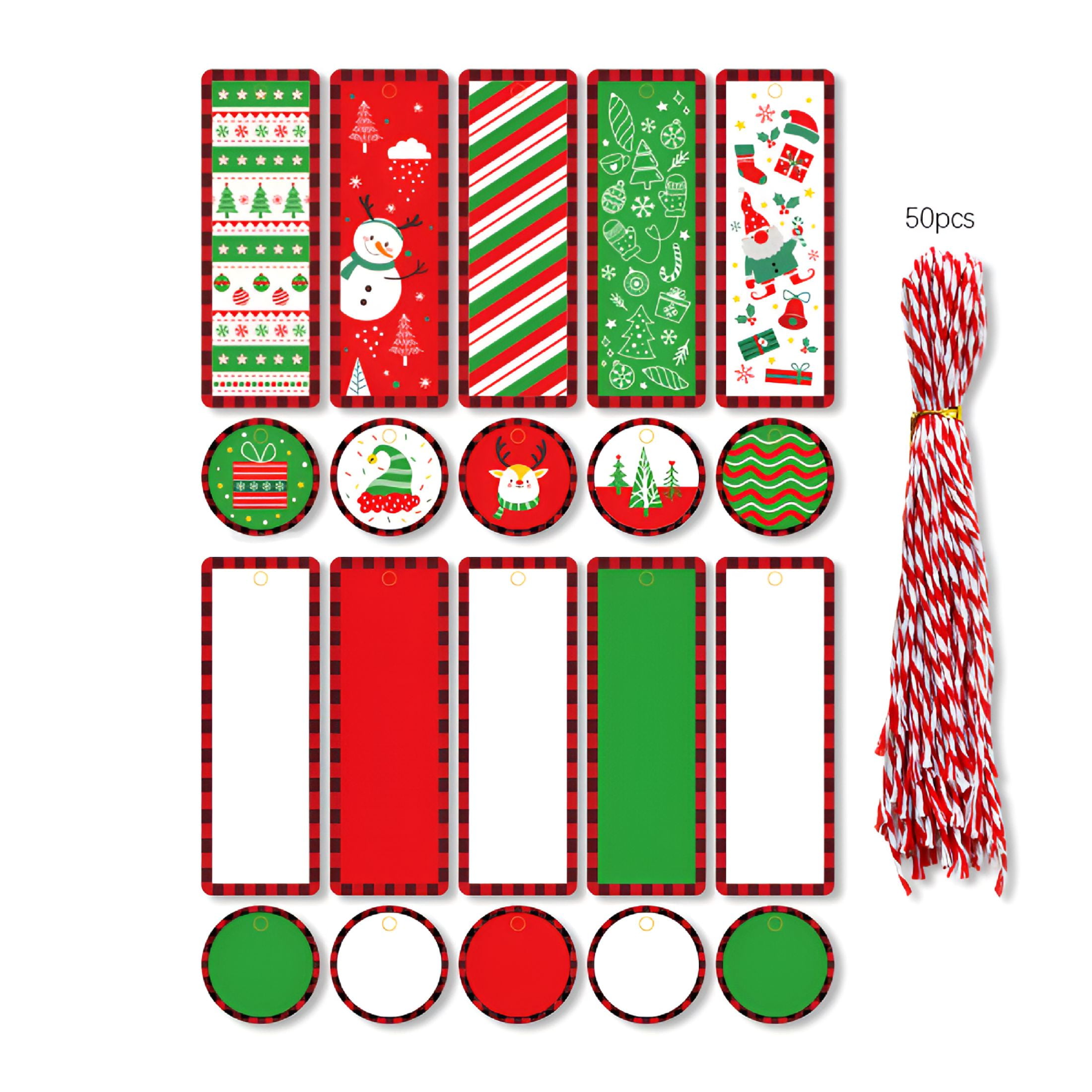 CCOCC 2026 New 50 Pcs/Set Christmas Gift Tags Writable Burr Free ...