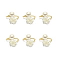 CCOCC 2026 New 6Pcs Gold Napkin Rings Floral Design Flower Napkin Rings ...