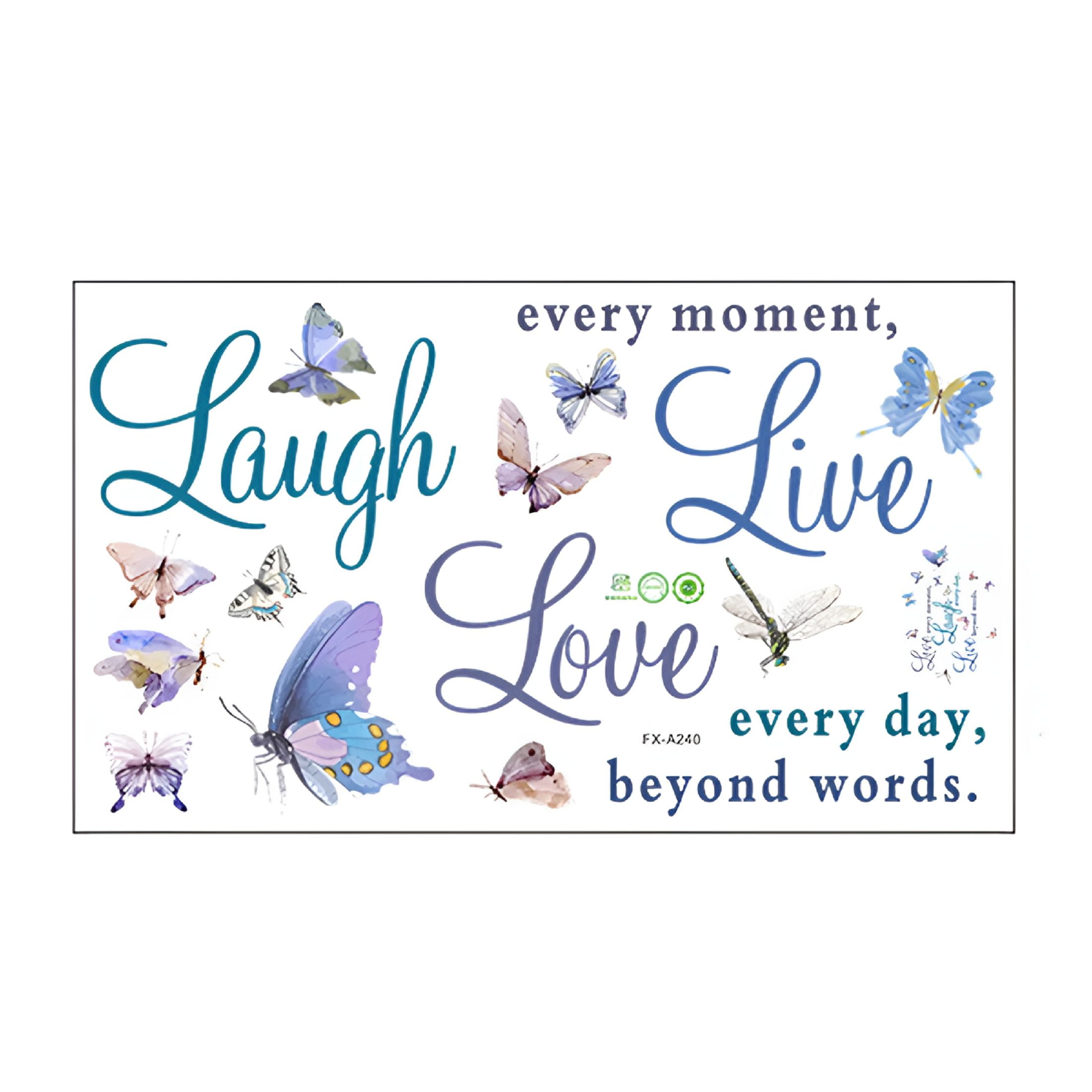 CCOCC 2026 New Inspirational English Butterfly Wall Stickers Colorful ...