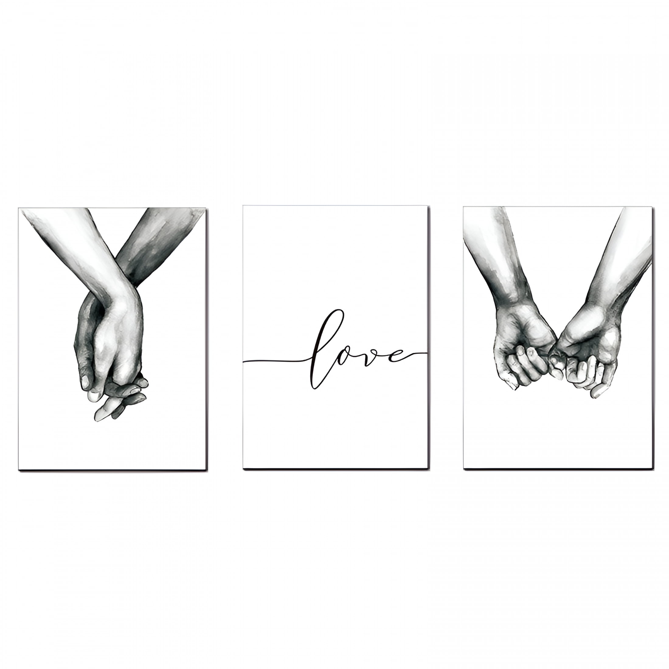CCOCC 2026 New Love and Hand in Hand Wall Art Canvas Print Poster Black ...