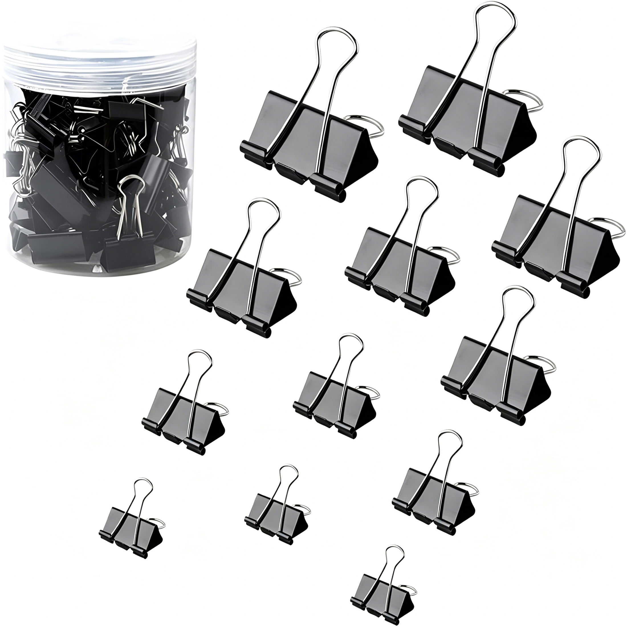 CCOCC 2026 New Pack of 120 Metal Paper Clips Black 4 Sizes 15Mm,19Mm ...