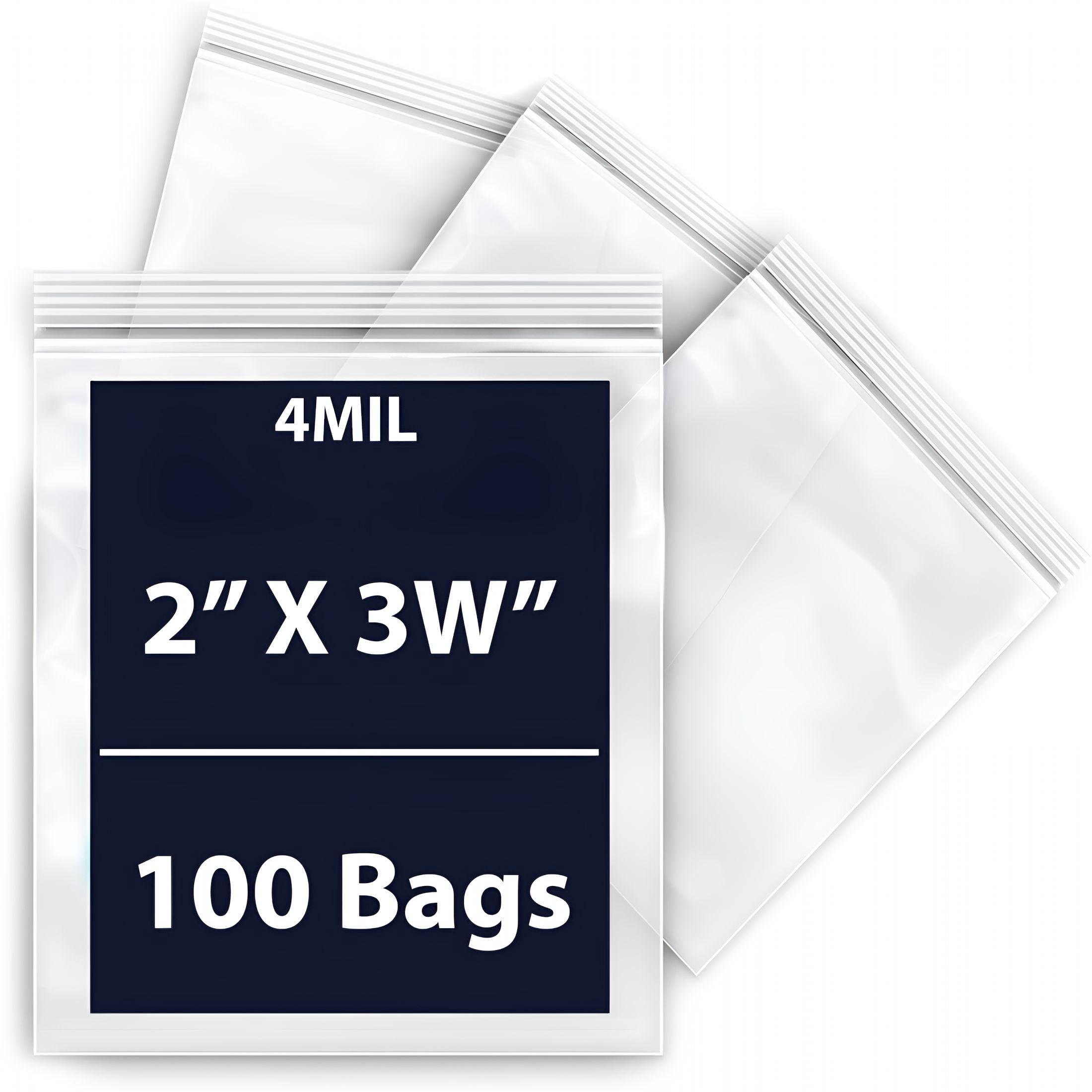 CCOCC 2026 New Reclosable Poly Bags White Block-2X3&(100 Bags)4 Mil ...