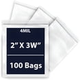 CCOCC 2026 New Reclosable Poly Bags White Block-2X3&(100 Bags)4 Mil ...