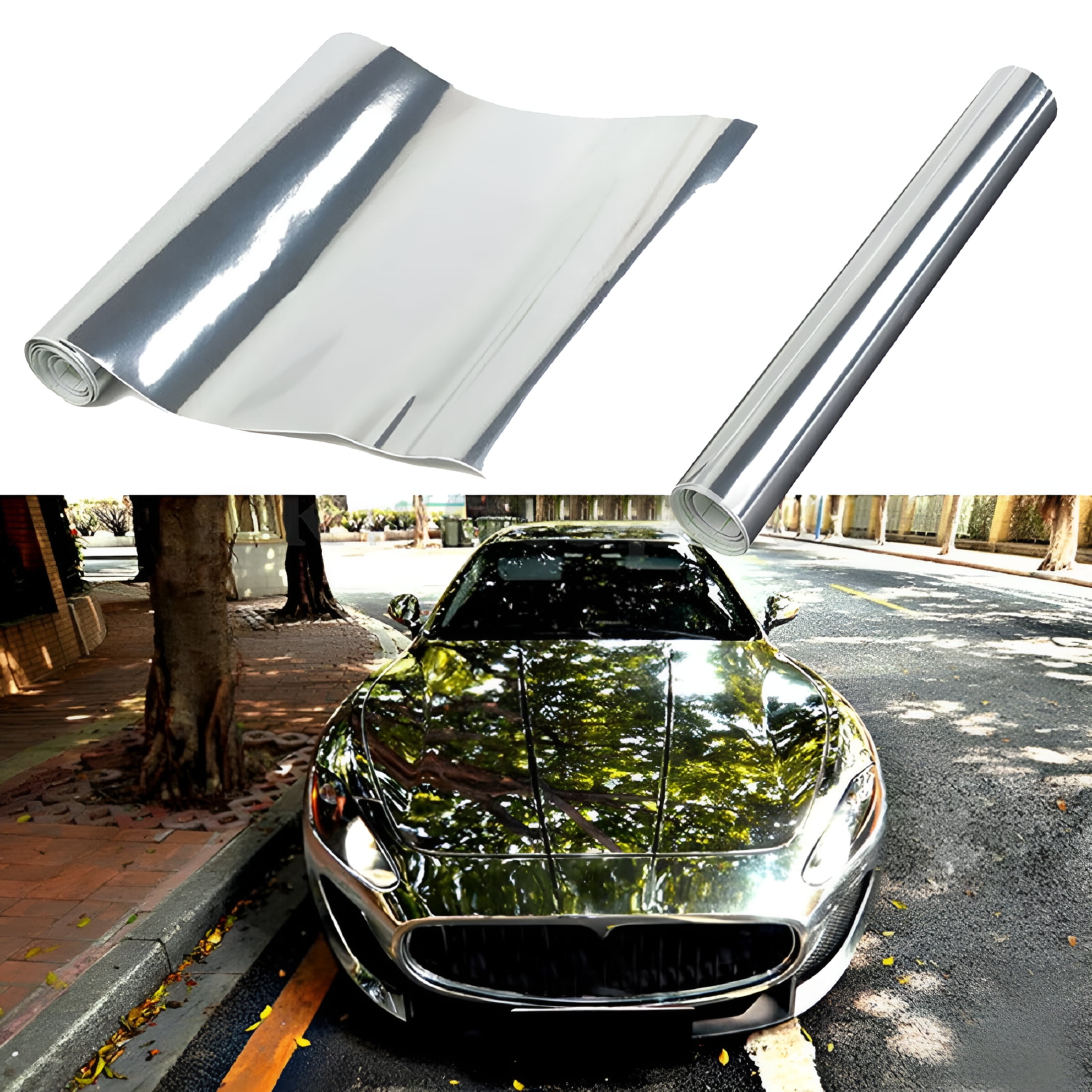 CCOCC 2026 New Silver Chrome Mirror Vinyl Wrap Film Car Sticker Diy ...