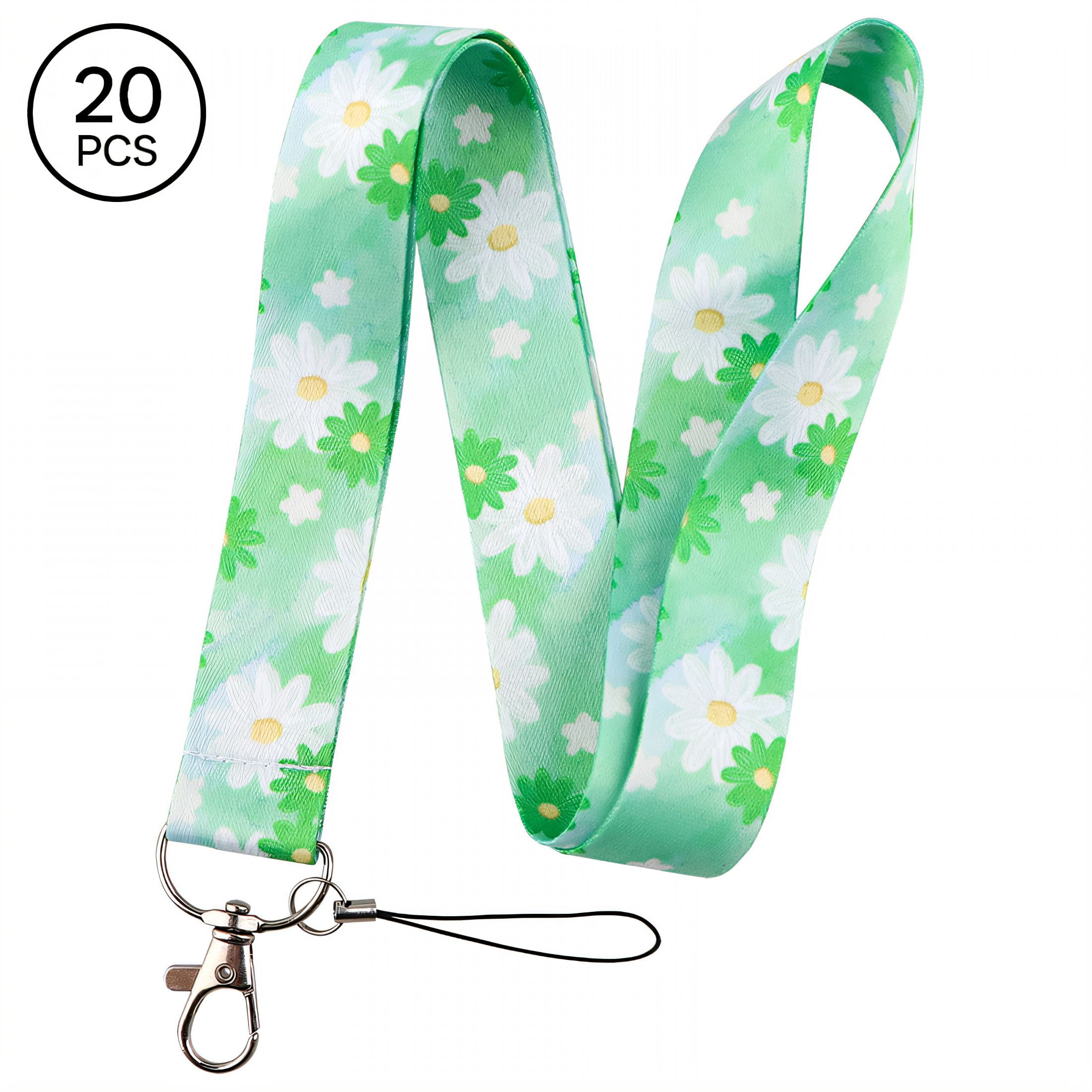 CCOCC 20Pcs Lanyards for Id Badges,Clear Floral Layers Teacher Lanyard ...