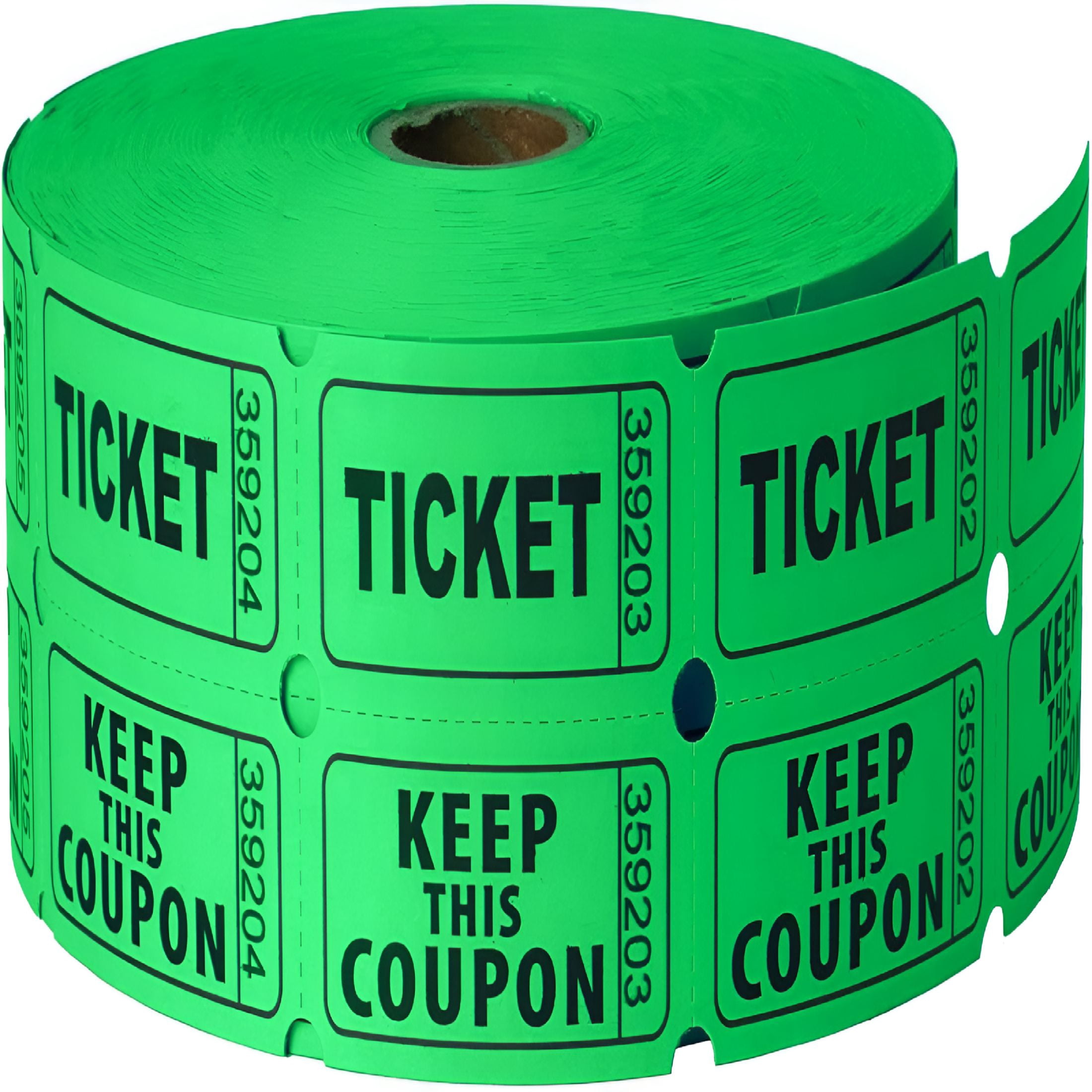 CCOCC 2200 Pcs (1100 Pairs) Raffle Tickets Double Roll, Green 50/50 ...