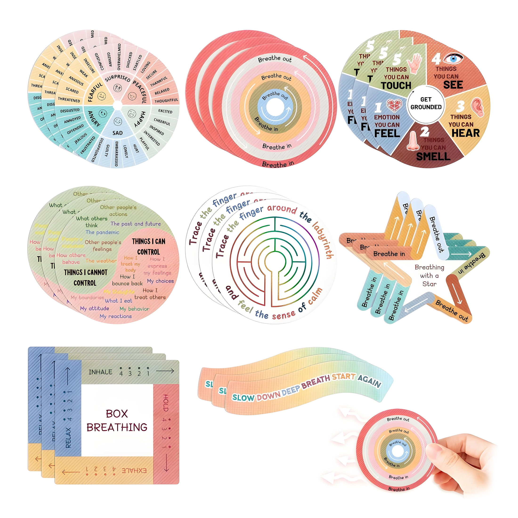 CCOCC 24 Pcs Calm Strips,Stress Relief Sensory Stickers,Comfortable ...