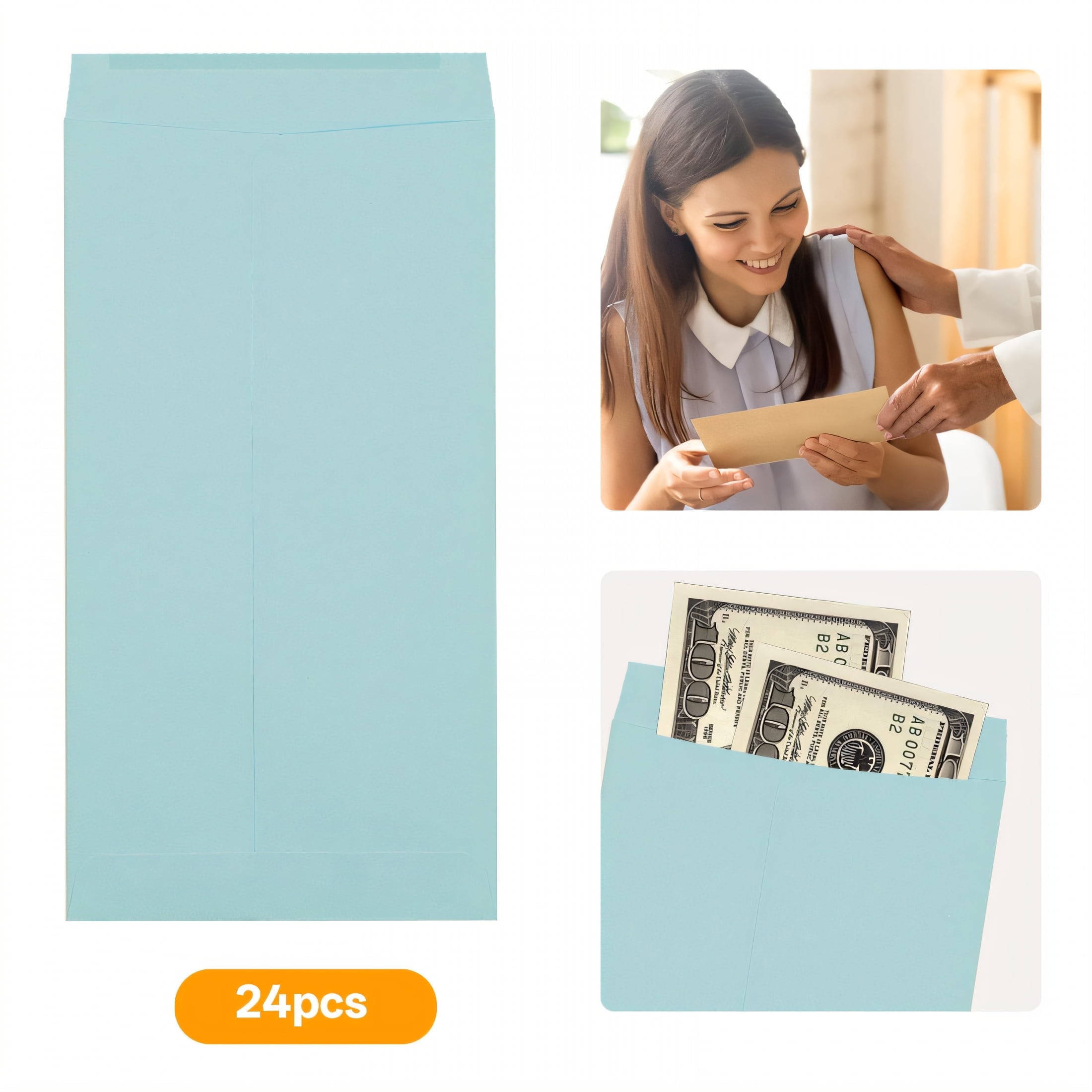 CCOCC 24Pcs Money Envelopes for Cash,3.5 x 6.5 in Coin Envelopes for ...