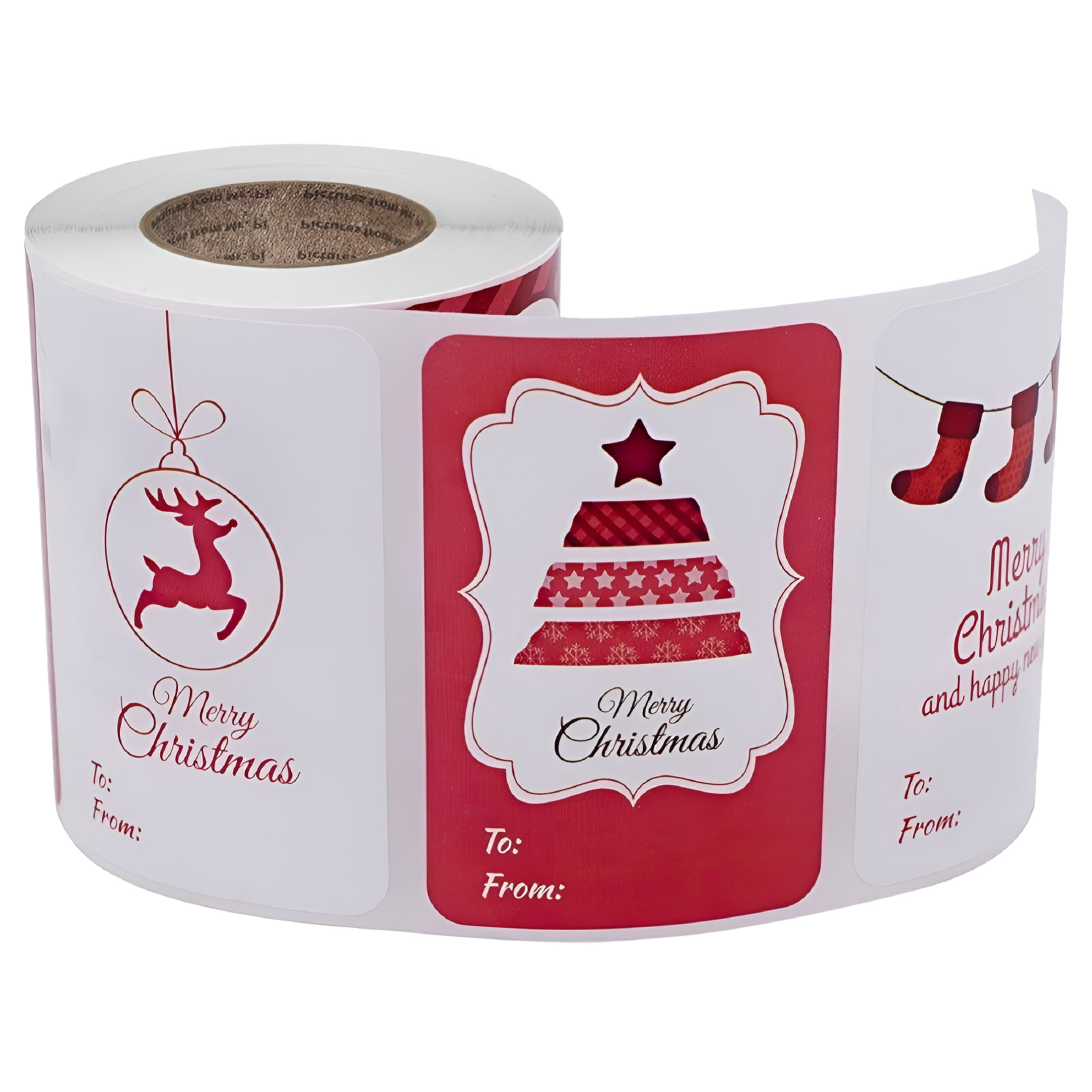 CCOCC 250 Pieces/Roll Christmas Gift Tags Christmas Name Tag Stickers ...