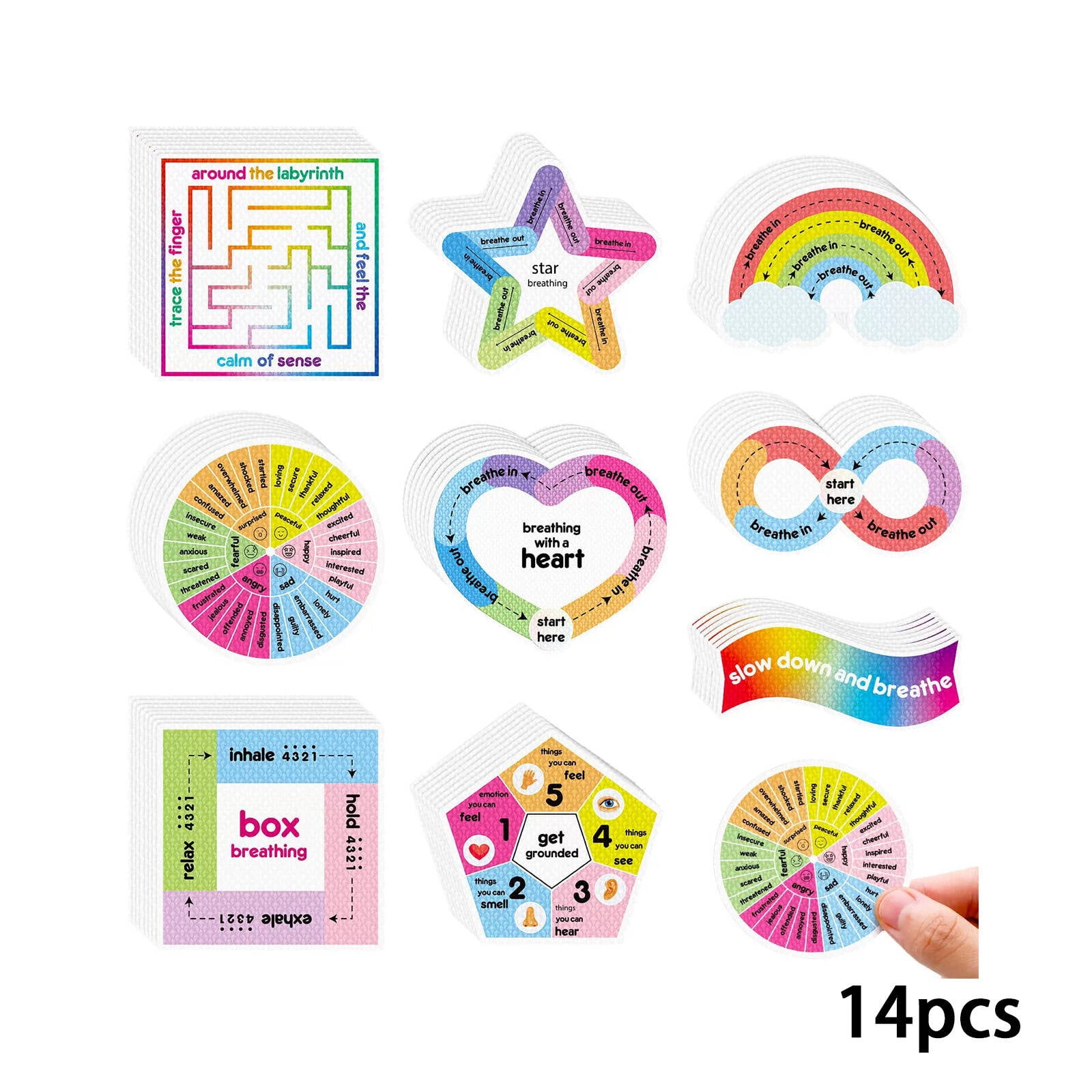 CCOCC 27 Pcs Calm Strips,Calming Sensory Experience Sticker Therapy ...