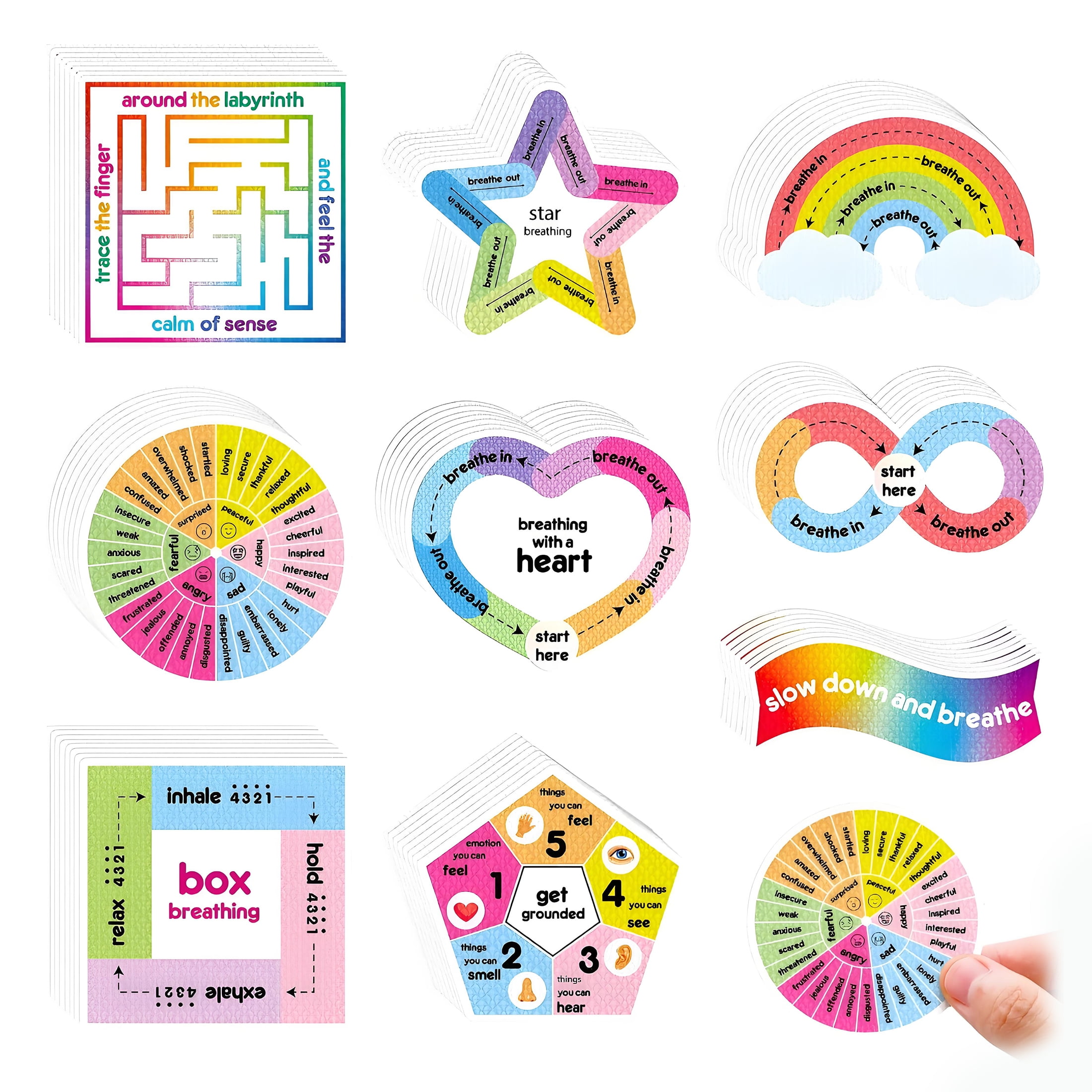 CCOCC 27 Pcs Calm Strips,Stress Reduction Sensory Stickers,Comfortable ...
