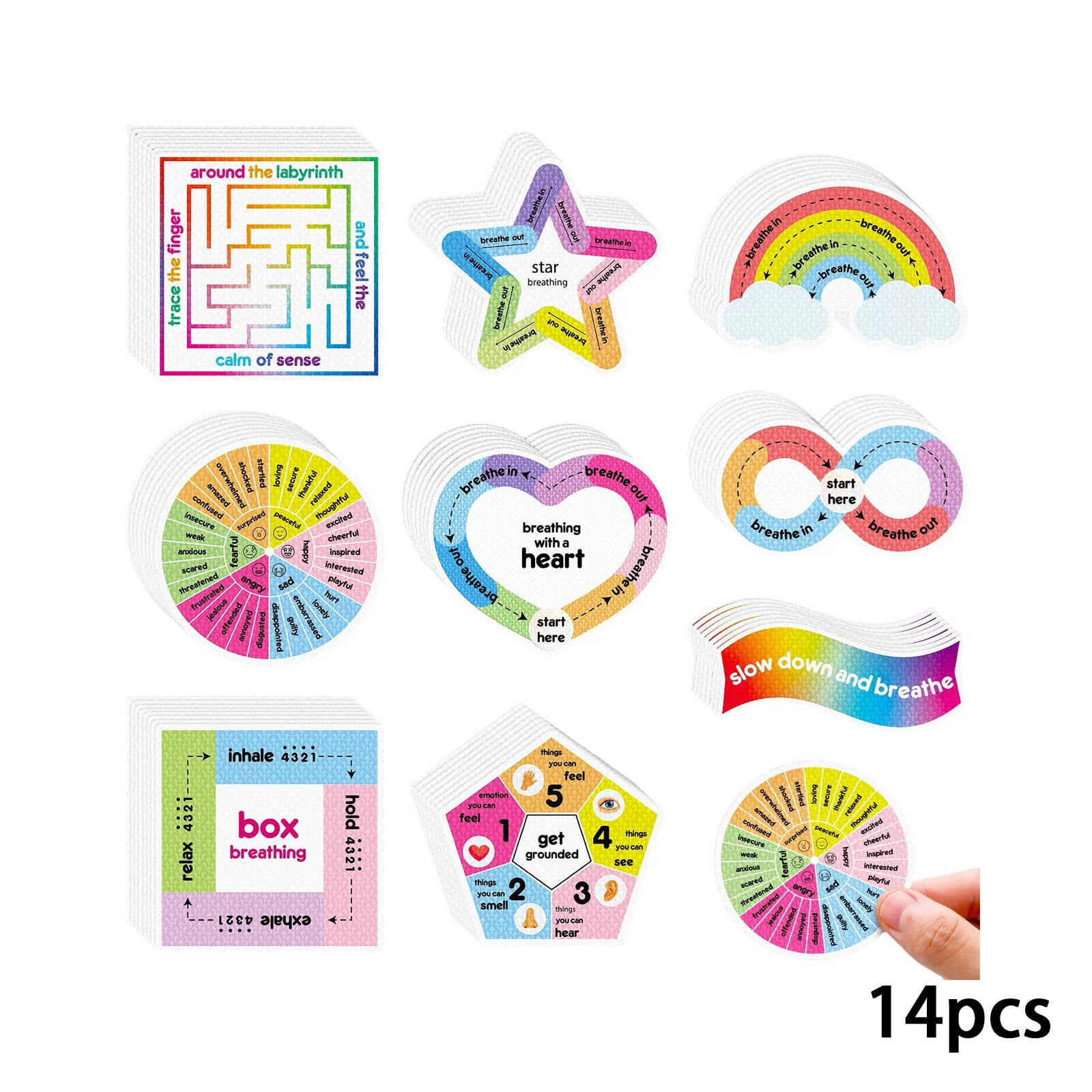 CCOCC 27 Pcs Calm Strips,Stress Reduction Sensory Stickers,Comfortable ...