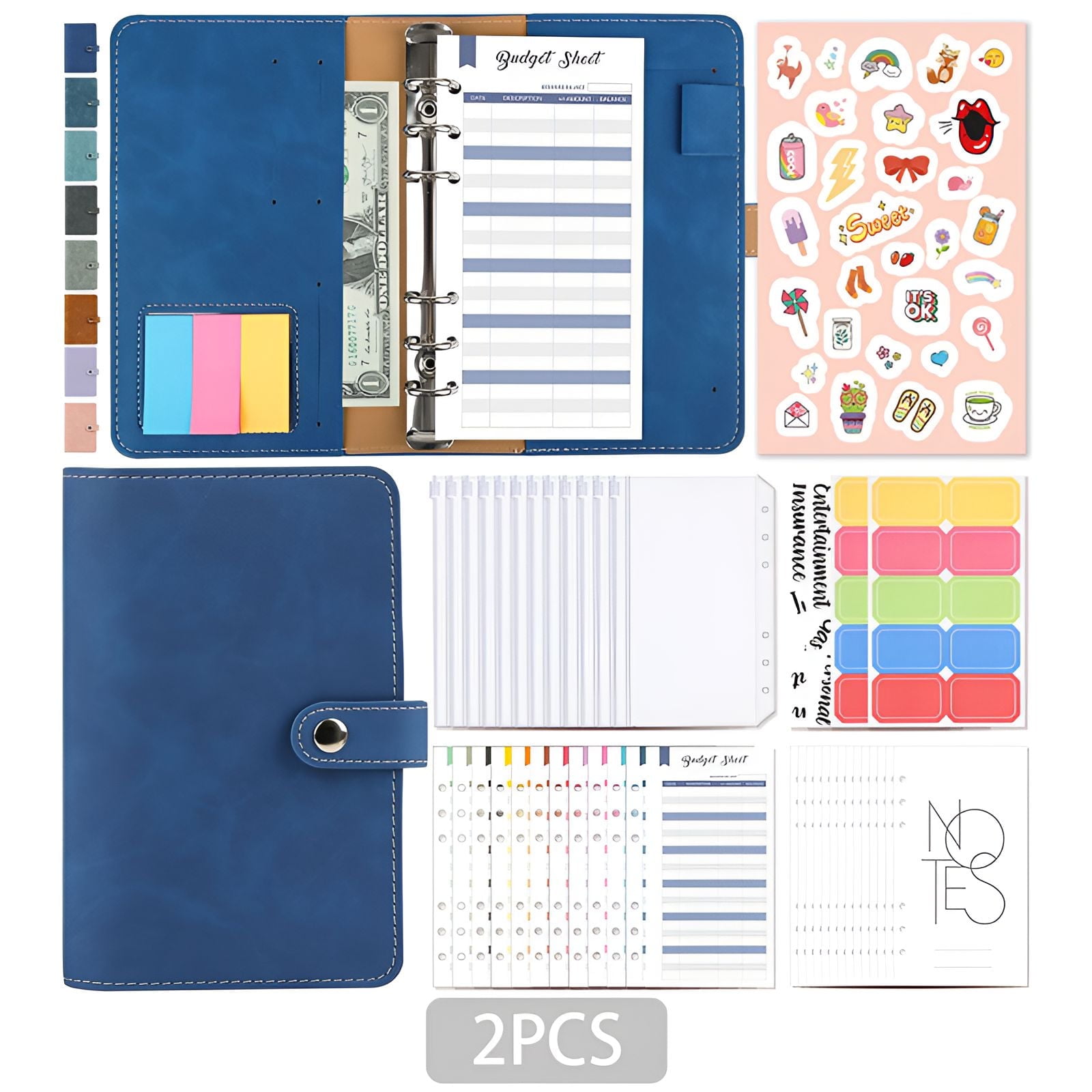 CCOCC 2Pcs Budget Binder,12 Zippered Binder Bags Budget Binder with Cash Envelopes,Polished ...