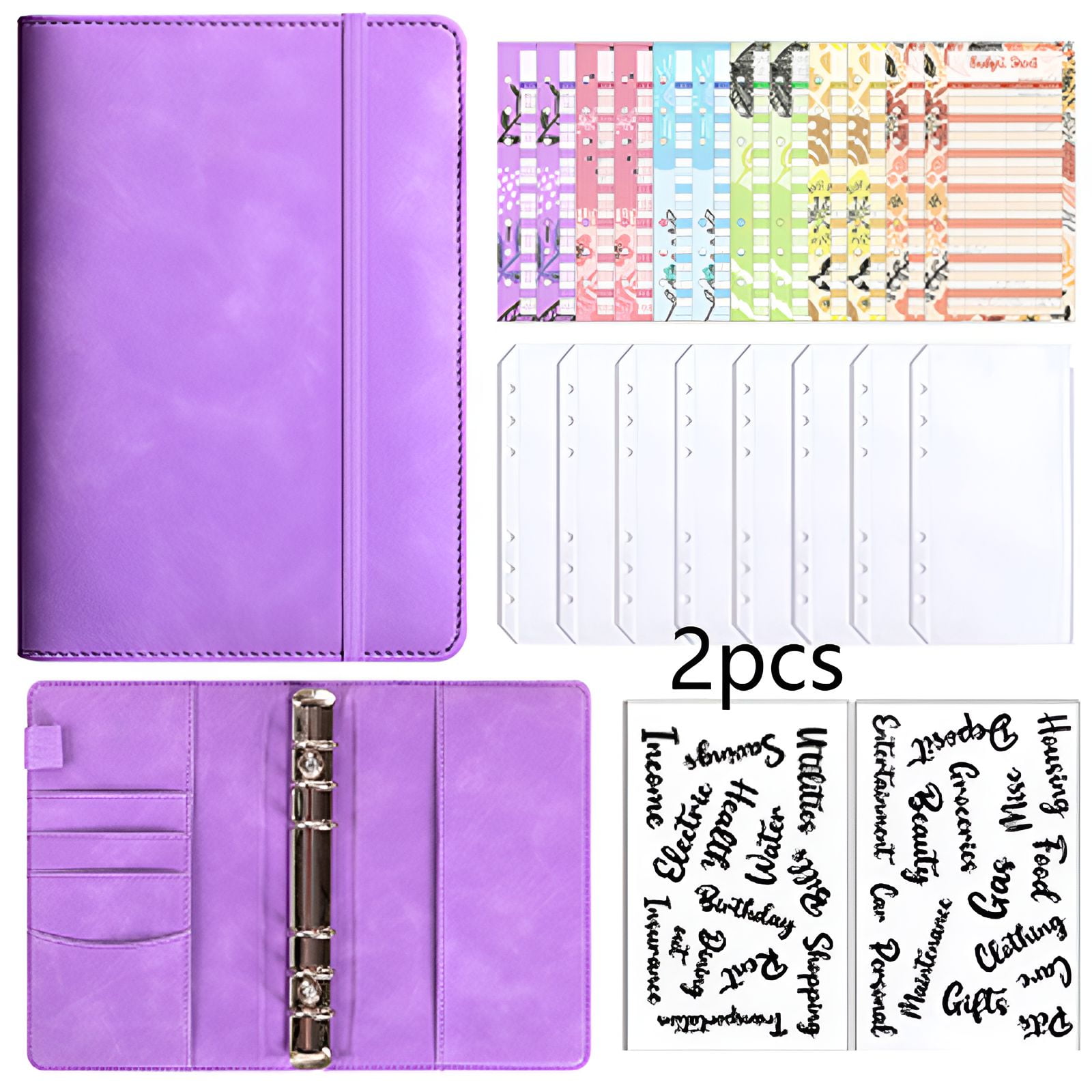 CCOCC 2Pcs Budget Binder,A6-Format Refillable Binder 100 Envelopes ...