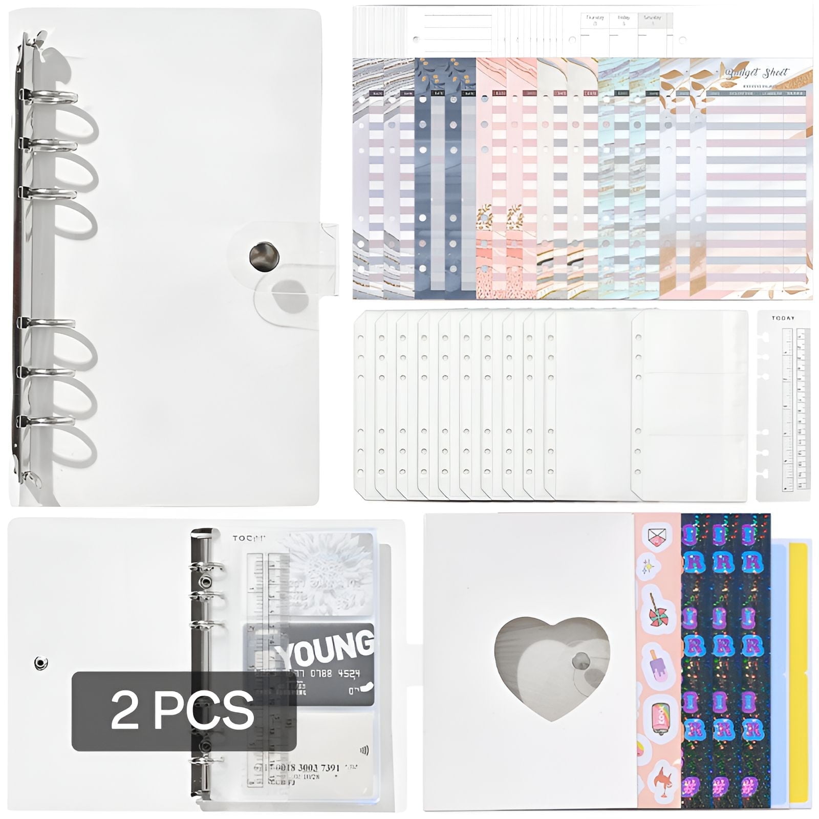 CCOCC 2Pcs Budget Binder,Comprehensive Add-On Package Money Saving Book ...
