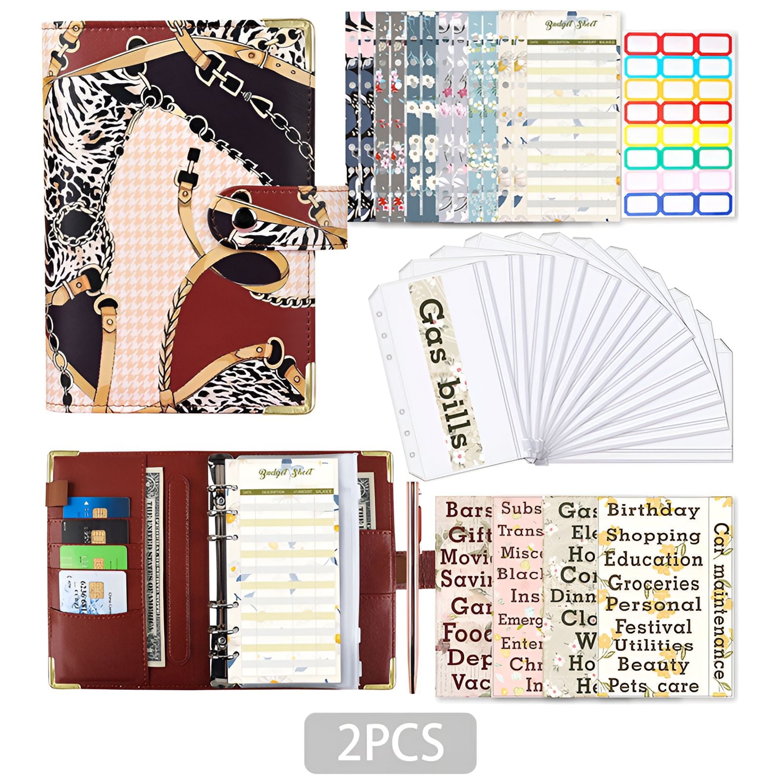 CCOCC 2Pcs Budget Binder,Hand-Painted Dunhuang Aesthetic Cover Style ...