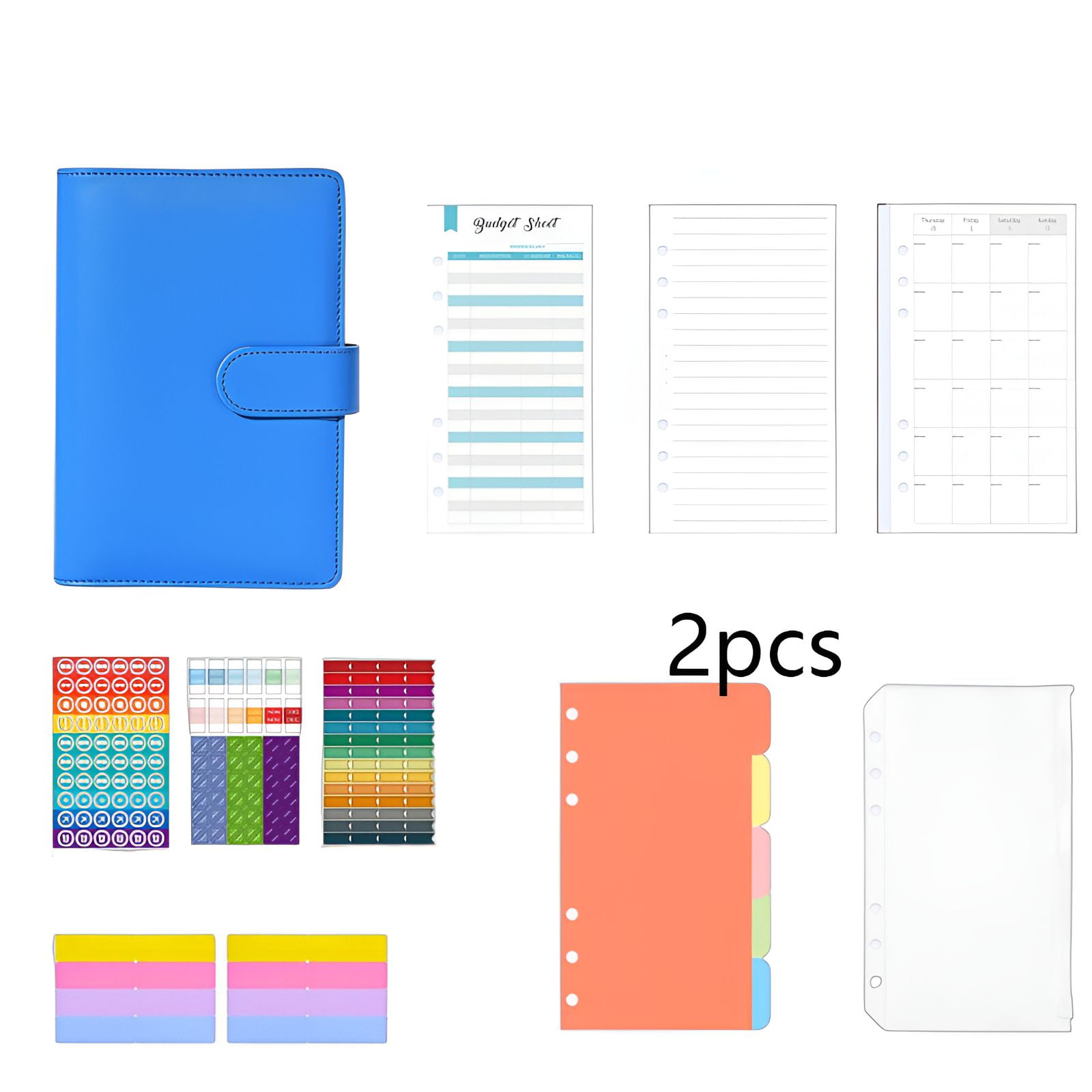 CCOCC 2Pcs Budget Binder,Light Macaron-Shade Faux Leather Money Saving ...