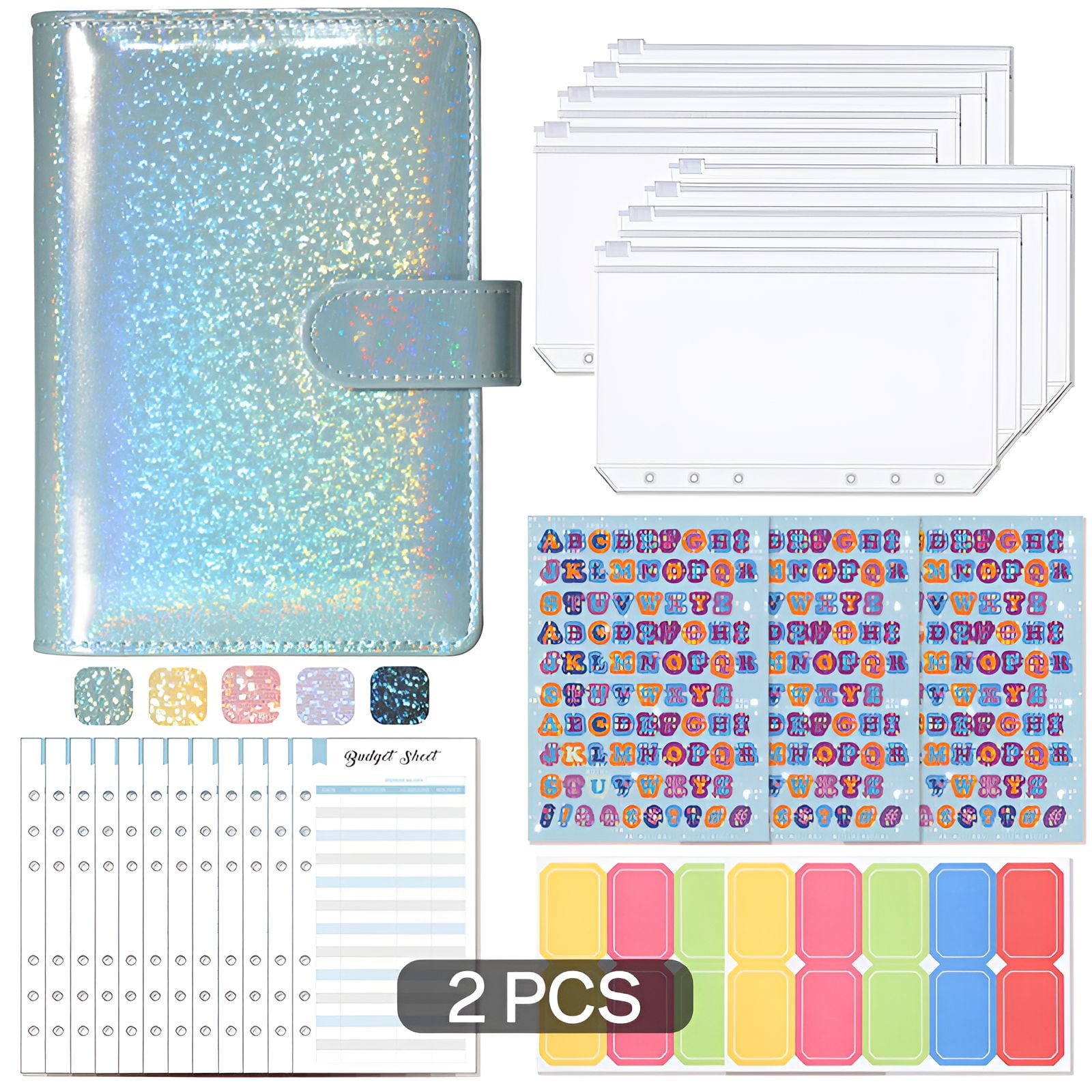 CCOCC 2Pcs Budget Binder,Multi-Ring Configuration Progressive Entry Use ...