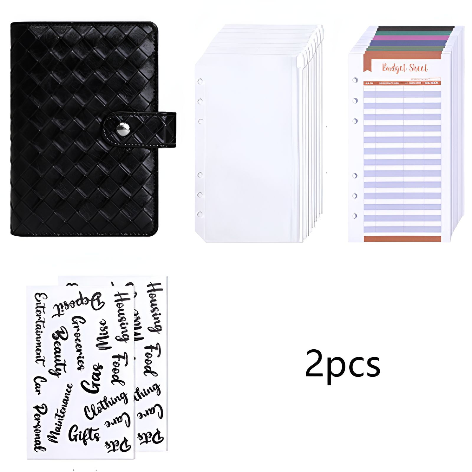 CCOCC 2Pcs Budget Binder,Pu-Coated A6 Format Texture Budget Binder with ...