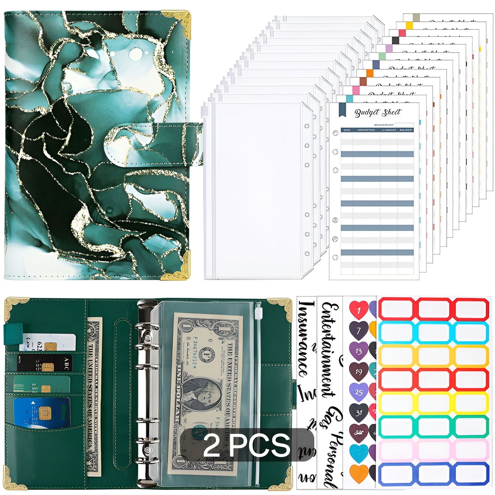 CCOCC 2Pcs Budget Binder,Section Dividers Structured Grouping Money Saving Book,Well-Aligned ...