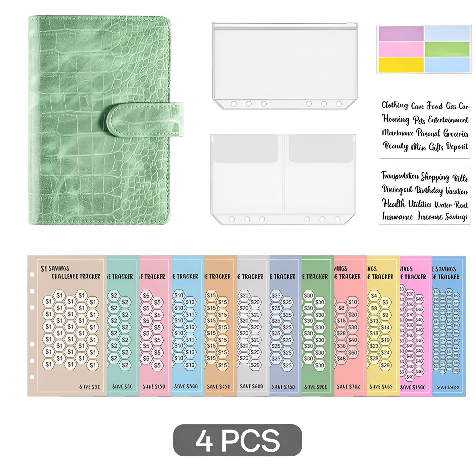 CCOCC 2Pcs Budget Binder,Step-Based Savings Progress Trackers 100 ...