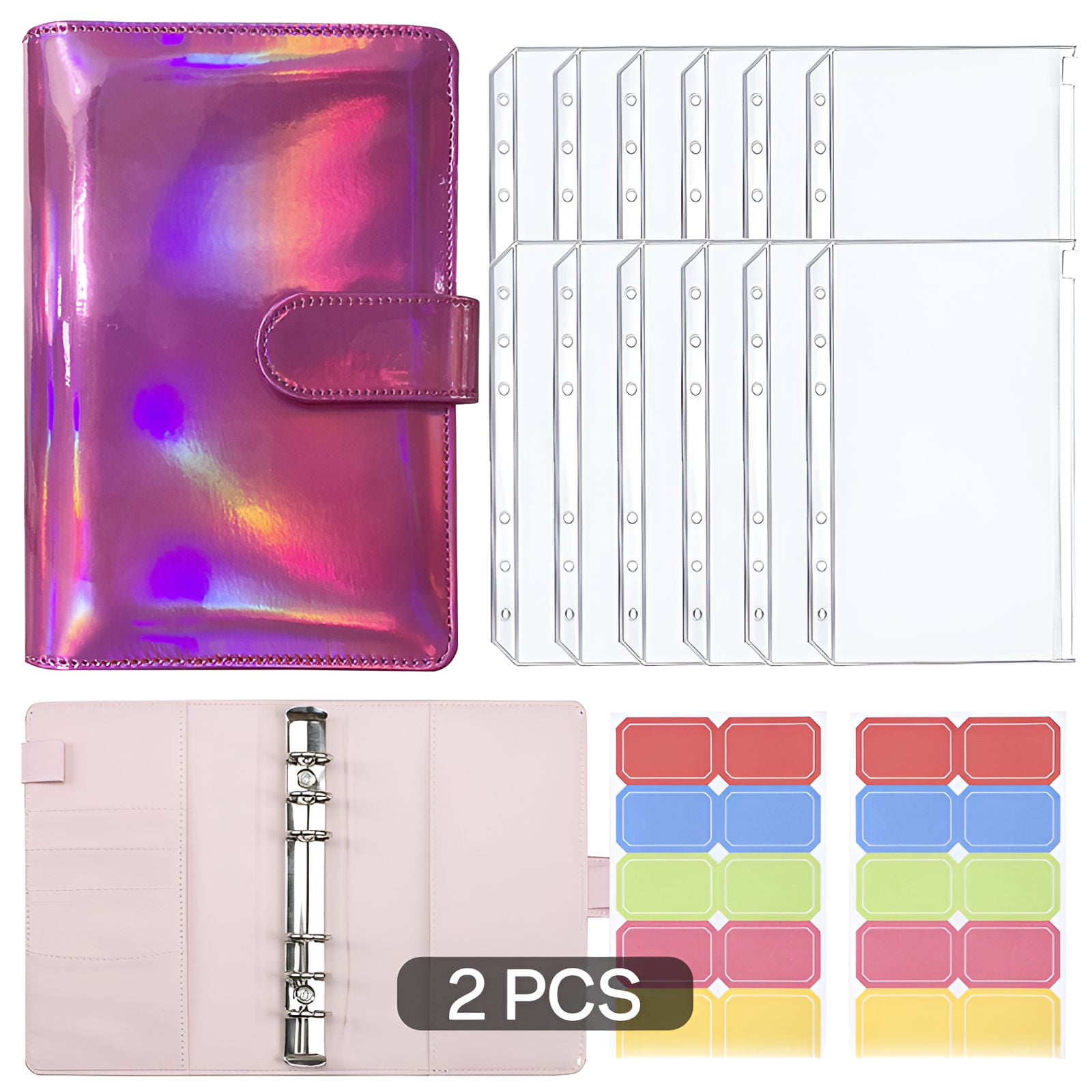 CCOCC 2Pcs Budget Binder,Tinted Markers Separating Expense Items Budget Binder with Cash ...