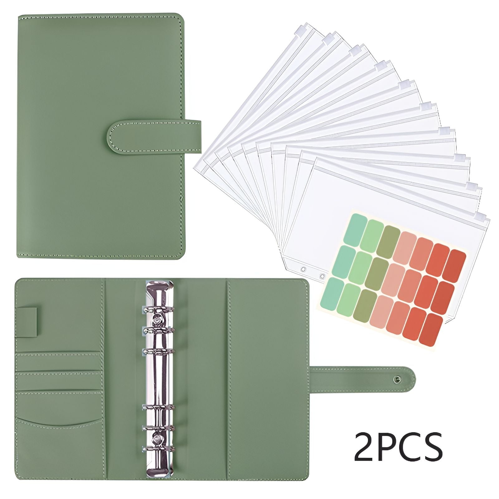 CCOCC 2Pcs Budget Binder,Zipper Pocket and Layered Card Holders Budget ...
