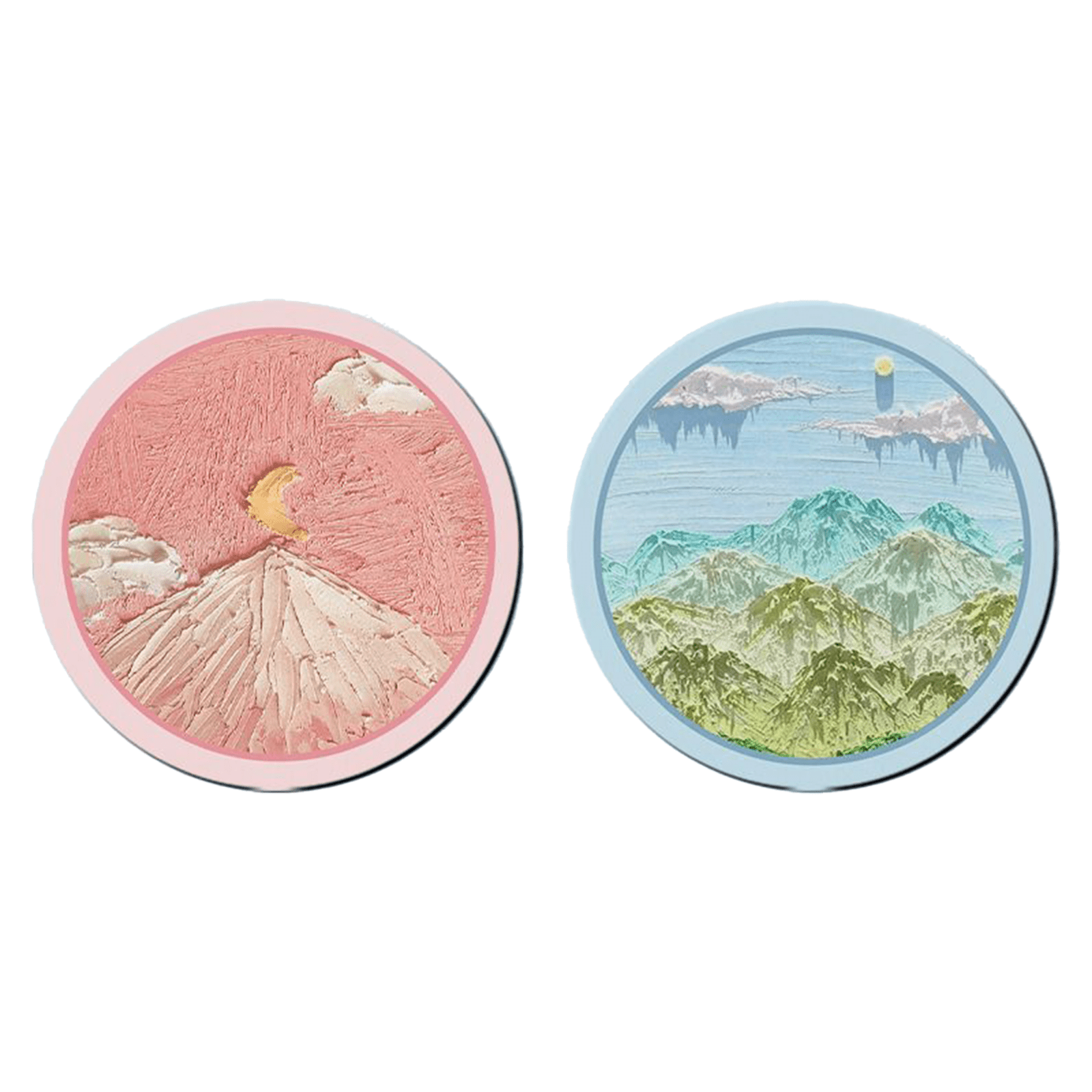 CCOCC 2Pcs Coasters,with Mountain Design Wear-Resistant and Scratch ...