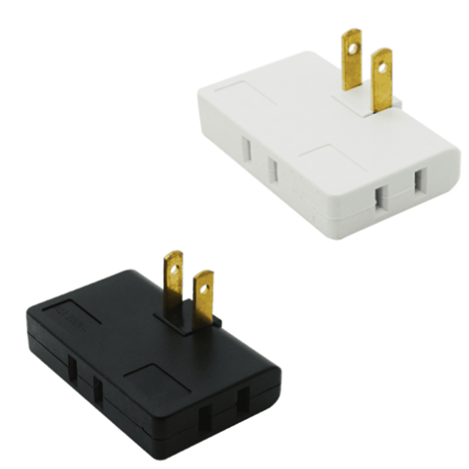 CCOCC 2Pcs Flat Plug Adapter,Compact 2 Prong to 3 Prong Outlet Adapter ...