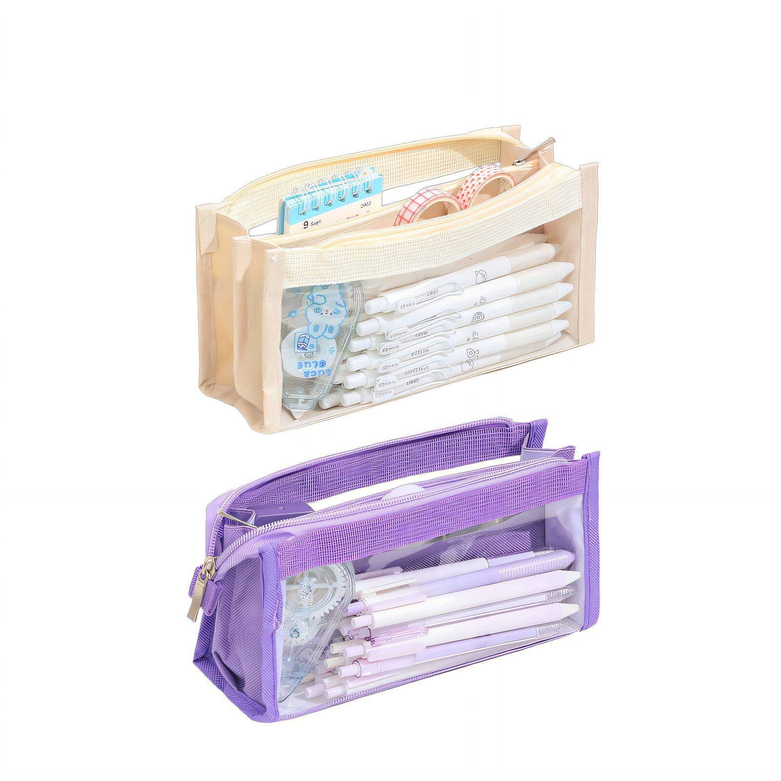 CCOCC 2Pcs Pen Case Six-Layer Compartment Design Pencil Box Attractive ...