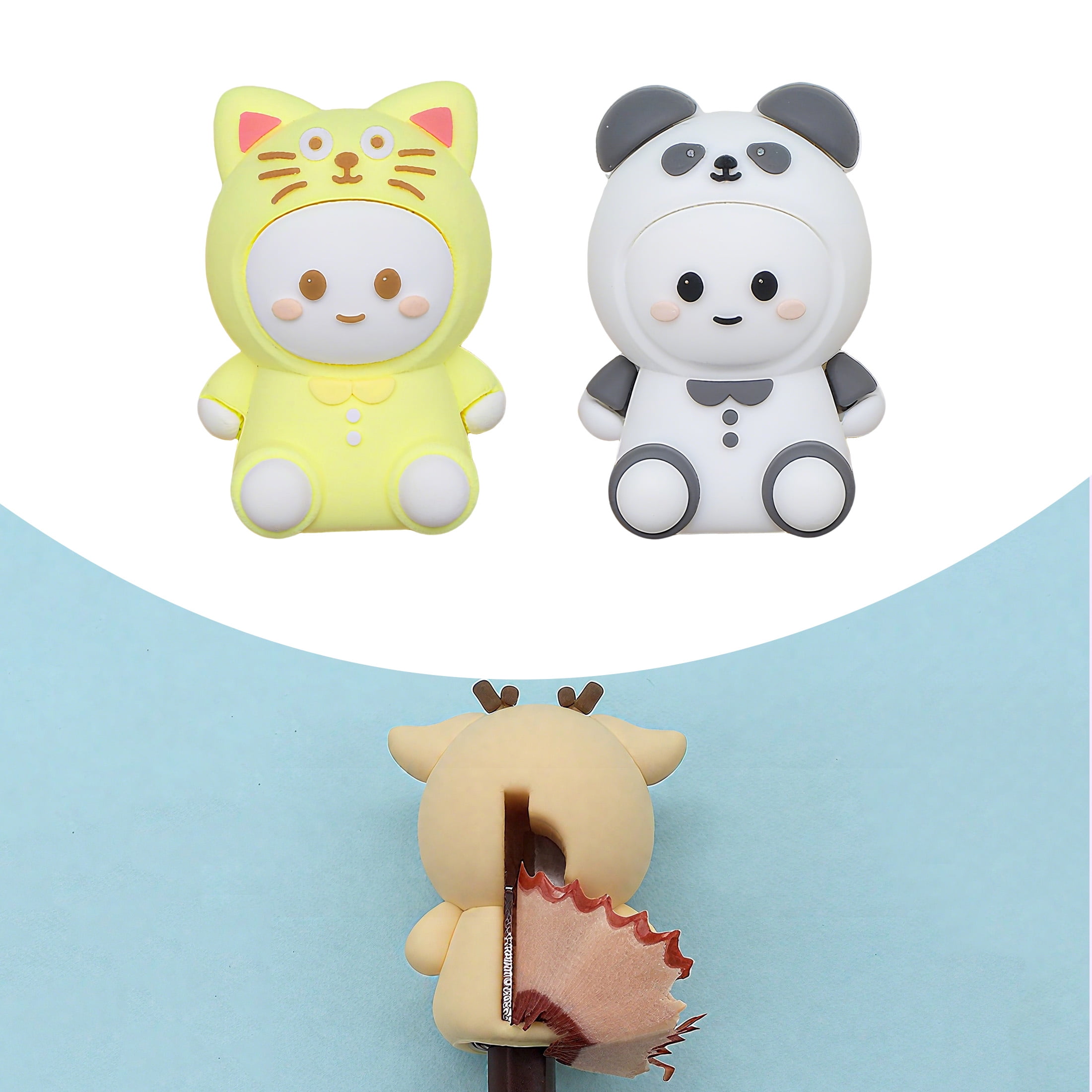 CCOCC 2Pcs Pencil Sharpener Manual,Manual Soft Rubber Shell Pencil ...