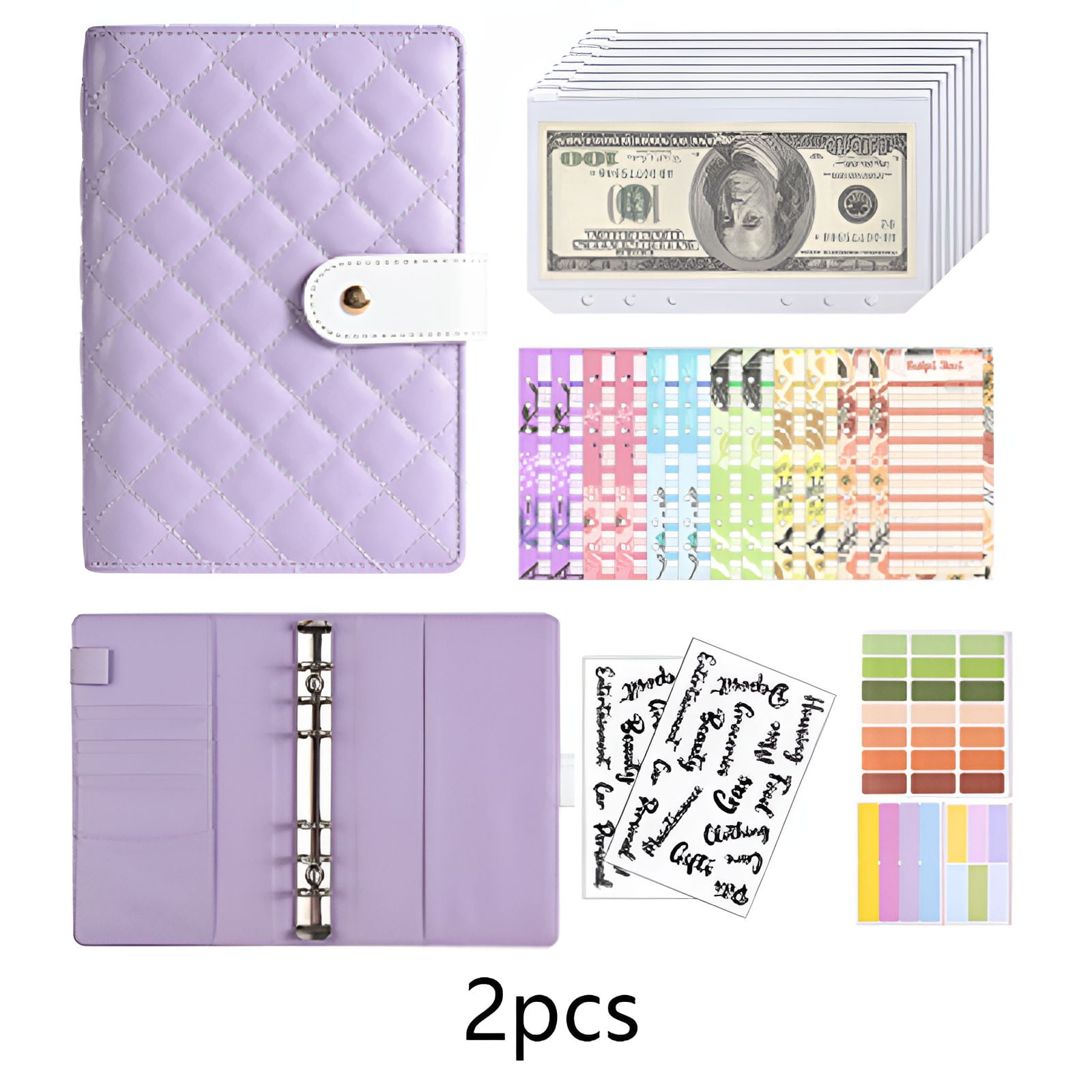 CCOCC 2Pcs Savings Challenges Book with Envelopes,Adaptable Insert-Ring ...