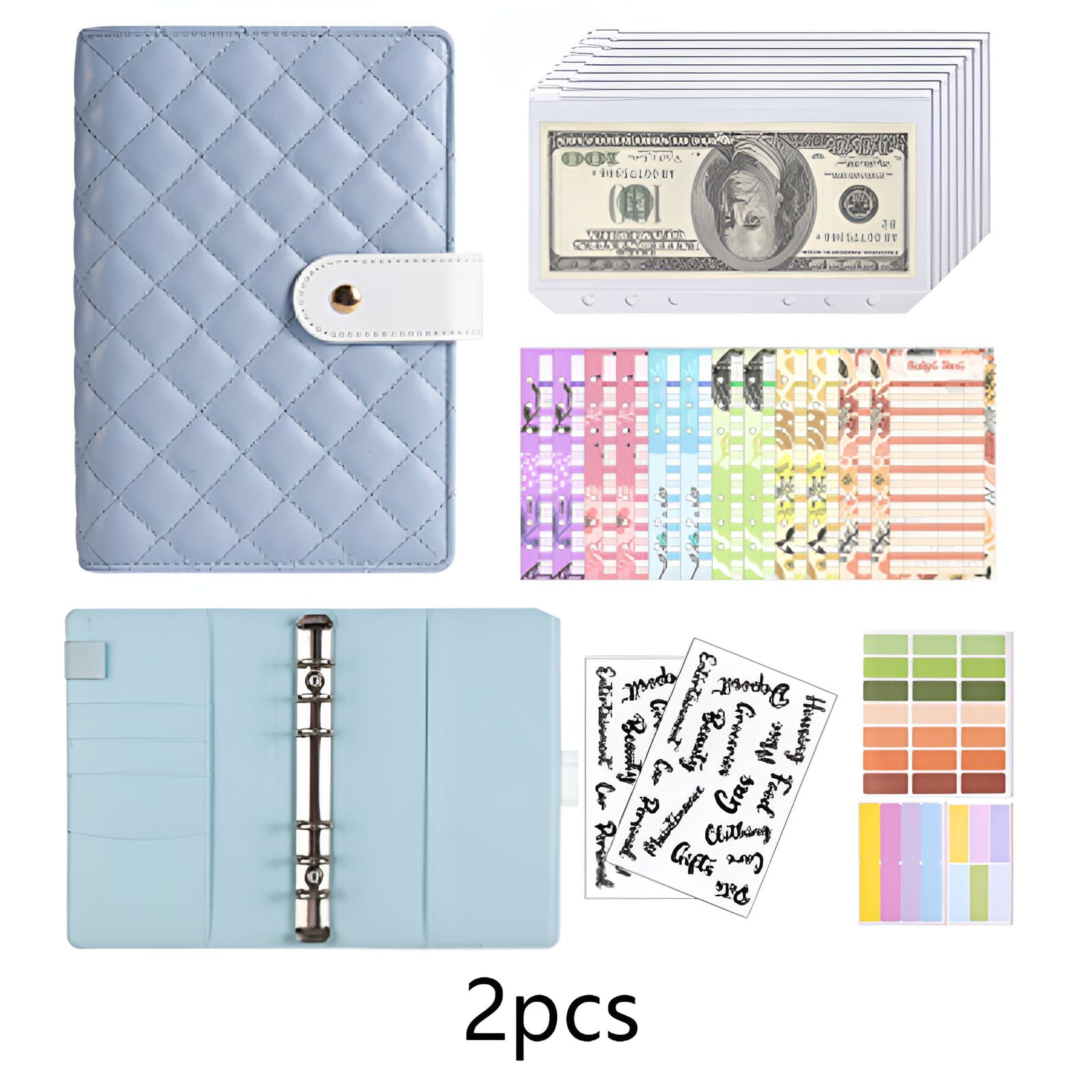 CCOCC 2Pcs Savings Challenges Book with Envelopes,Adaptable Insert-Ring ...