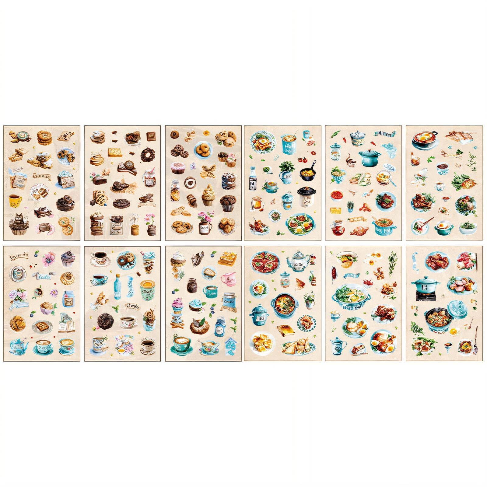 CCOCC 12Pcs Scrapbook Stickers,Study Notes Vintage Stickers,Waterproof ...