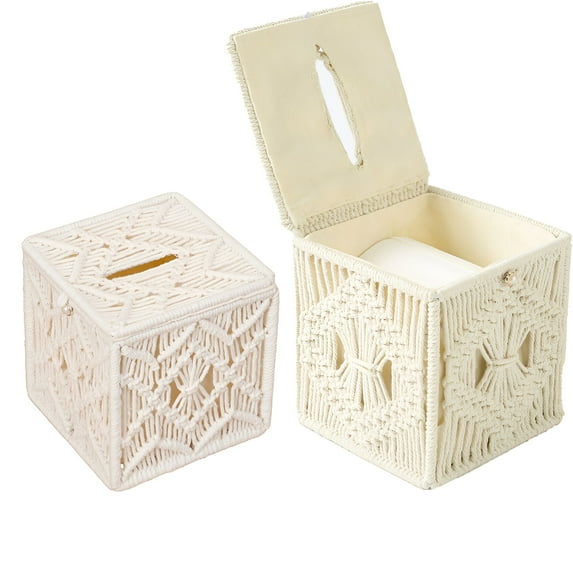 CCOCC 2Pcs Tissue Box Cover,Versatile Storage Tissue Box Cover Square ...