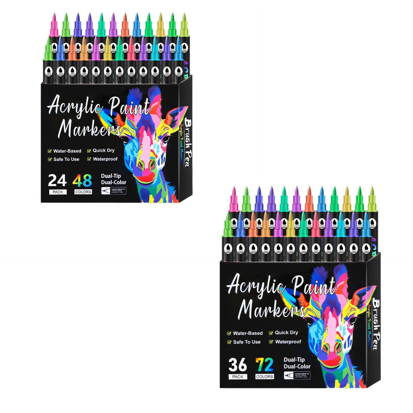CCOCC 2Sets Acrylic Paint Markers,Color Change Mark Colored Markers ...