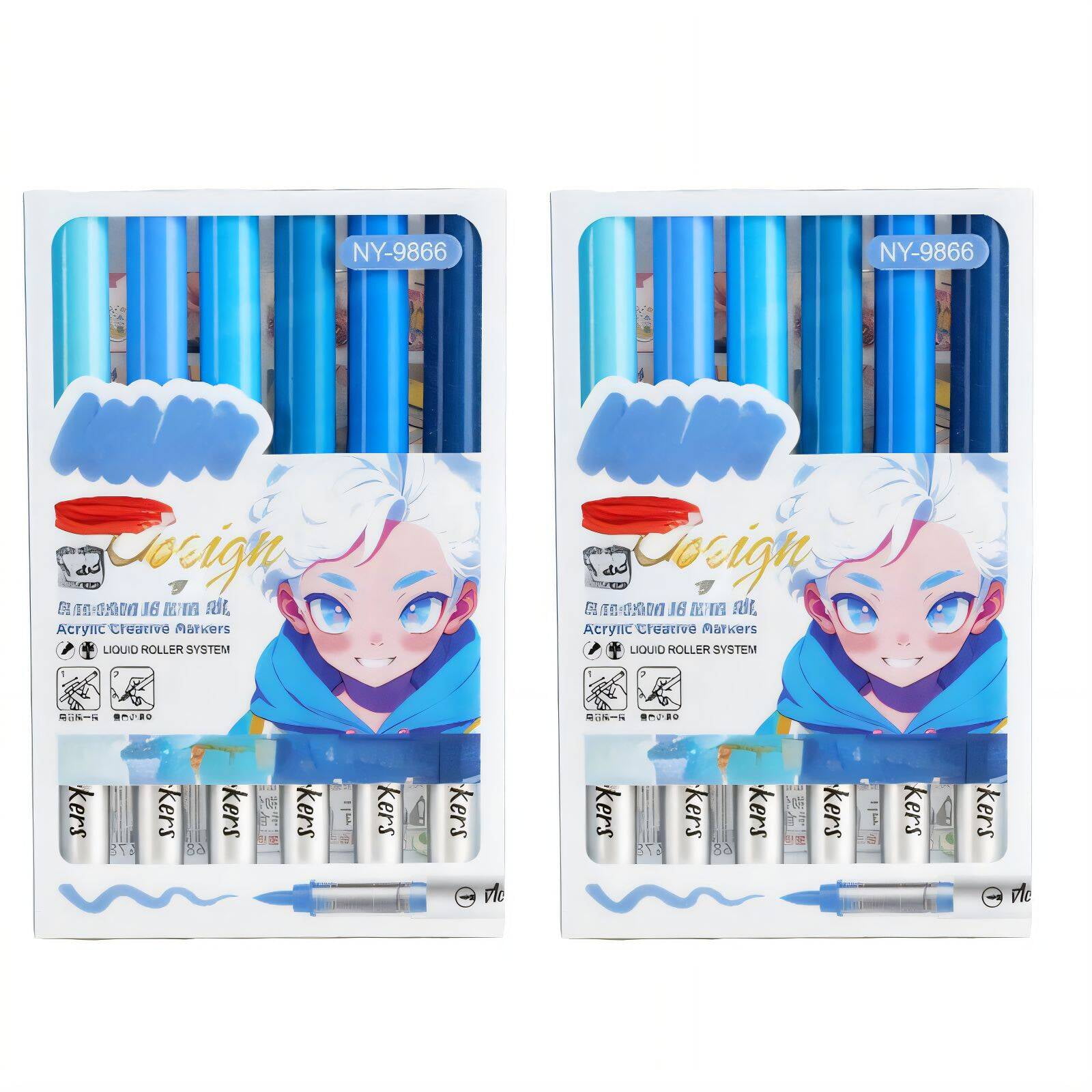 CCOCC 2Sets Alcohol Markers,Metallic Pigments Glass Paint,No Fading ...