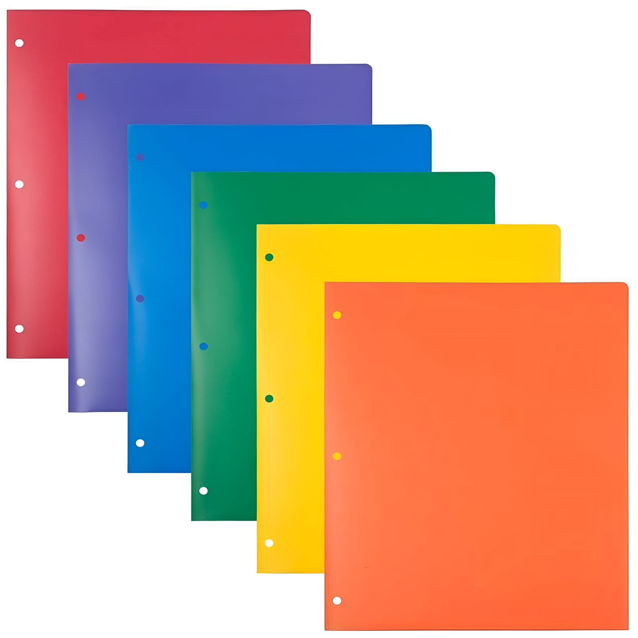 CCOCC 3 Hole Punch Pocket Folders,with Heavy Duty Plastic 2 Pockets ...