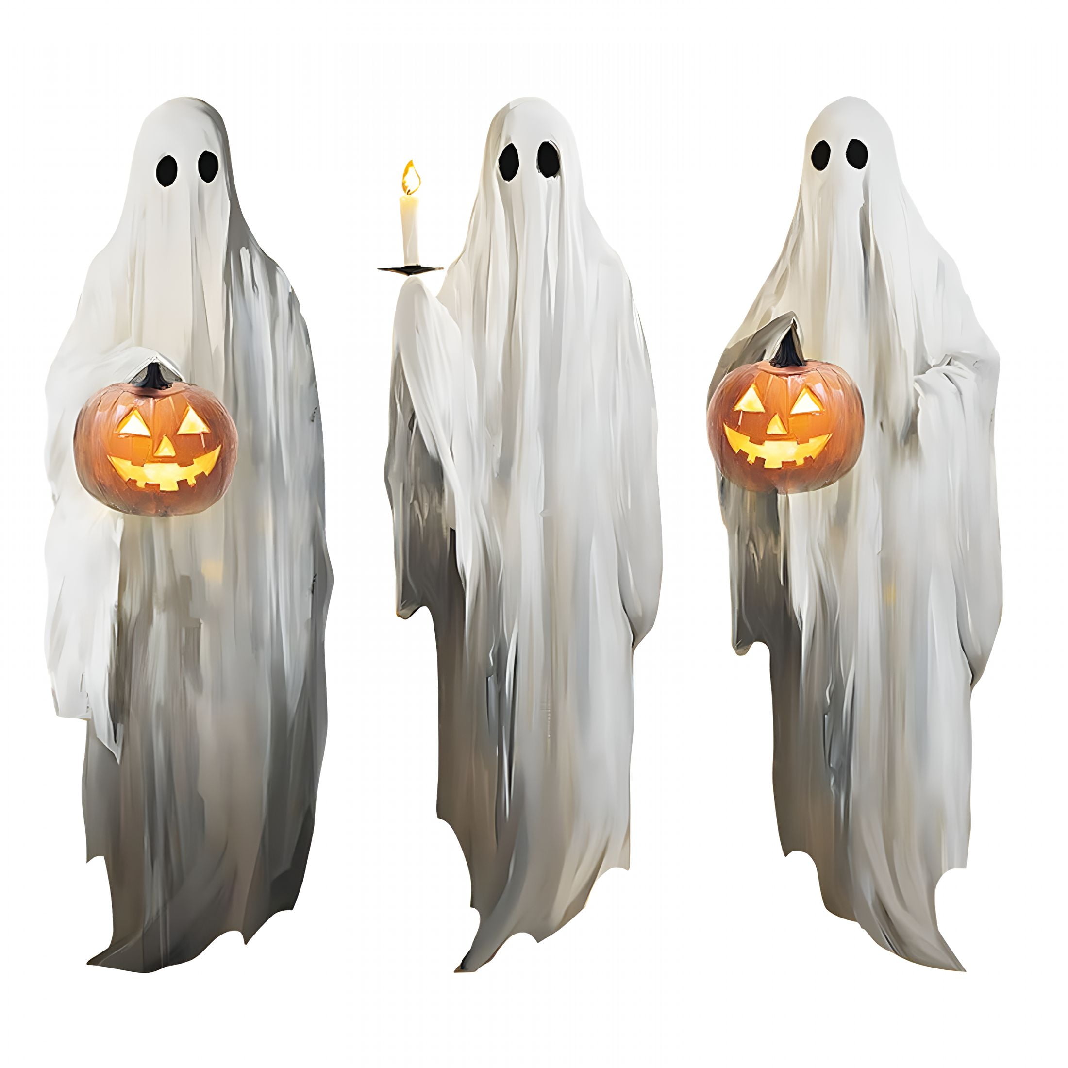 CCOCC 3-Pack Jumbo White Ghost Static Cling Window Decals - Halloween ...