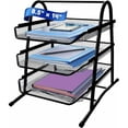 CCOCC 3-Tier Stackable Paper Tray Organizer for Desk-Black Metal File ...
