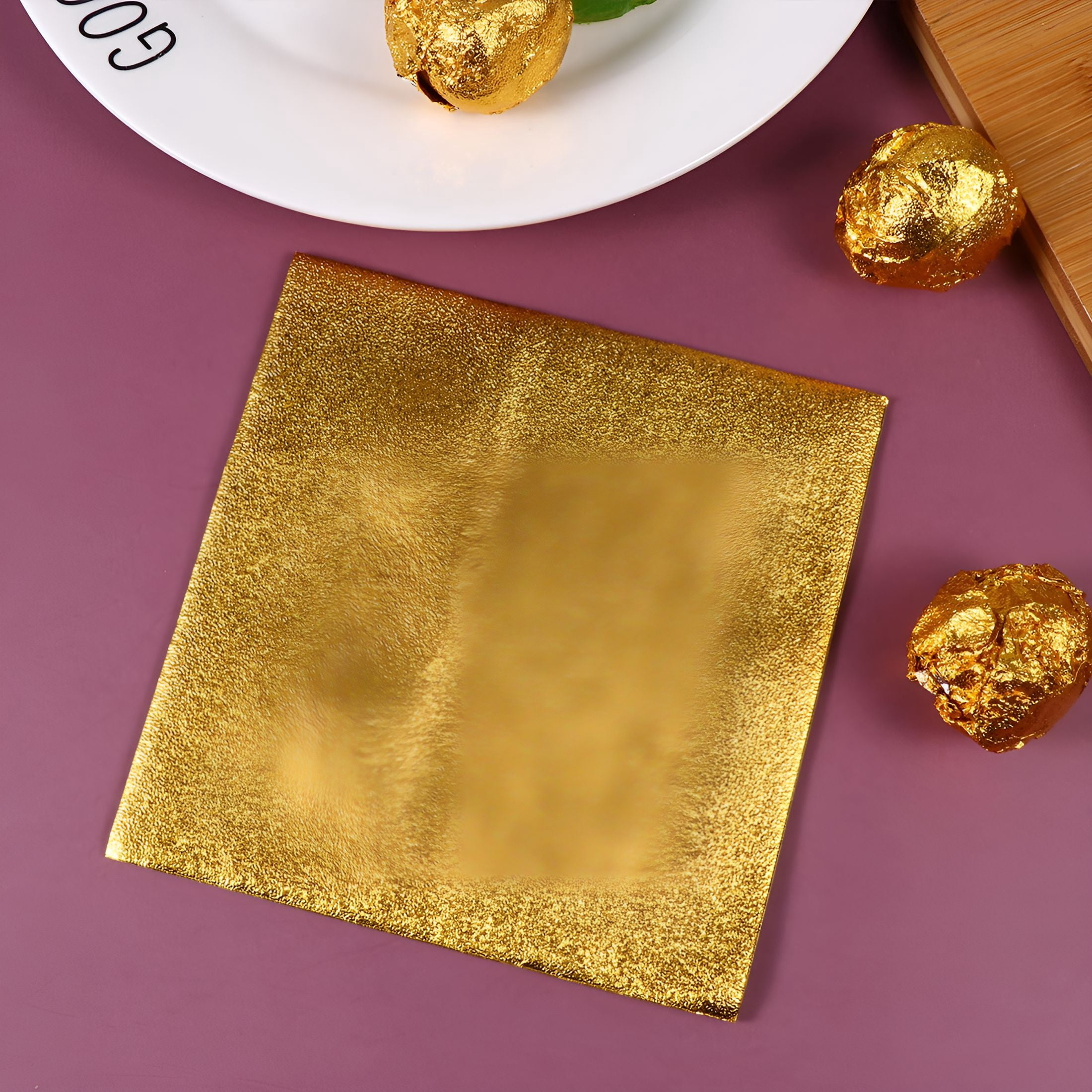 CCOCC 300 Pcs Metallic Gold Foil Paper Tin Wrapping Colored Aluminum ...