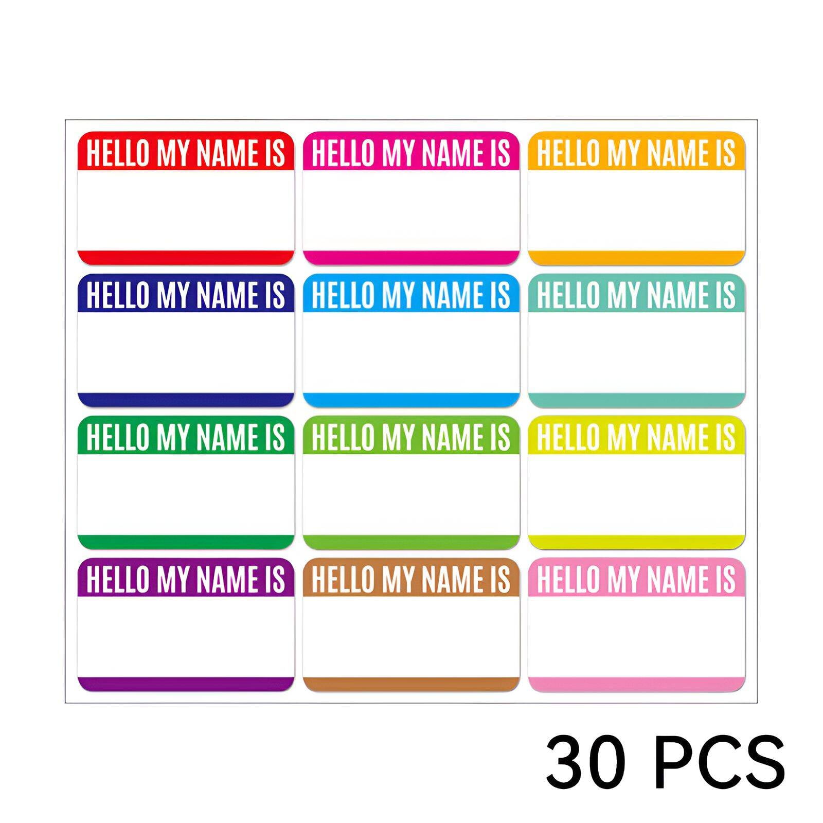 CCOCC 30Pcs Name Tags,Strong Adhesion Sticker Labels,Long-Lasting Stick ...