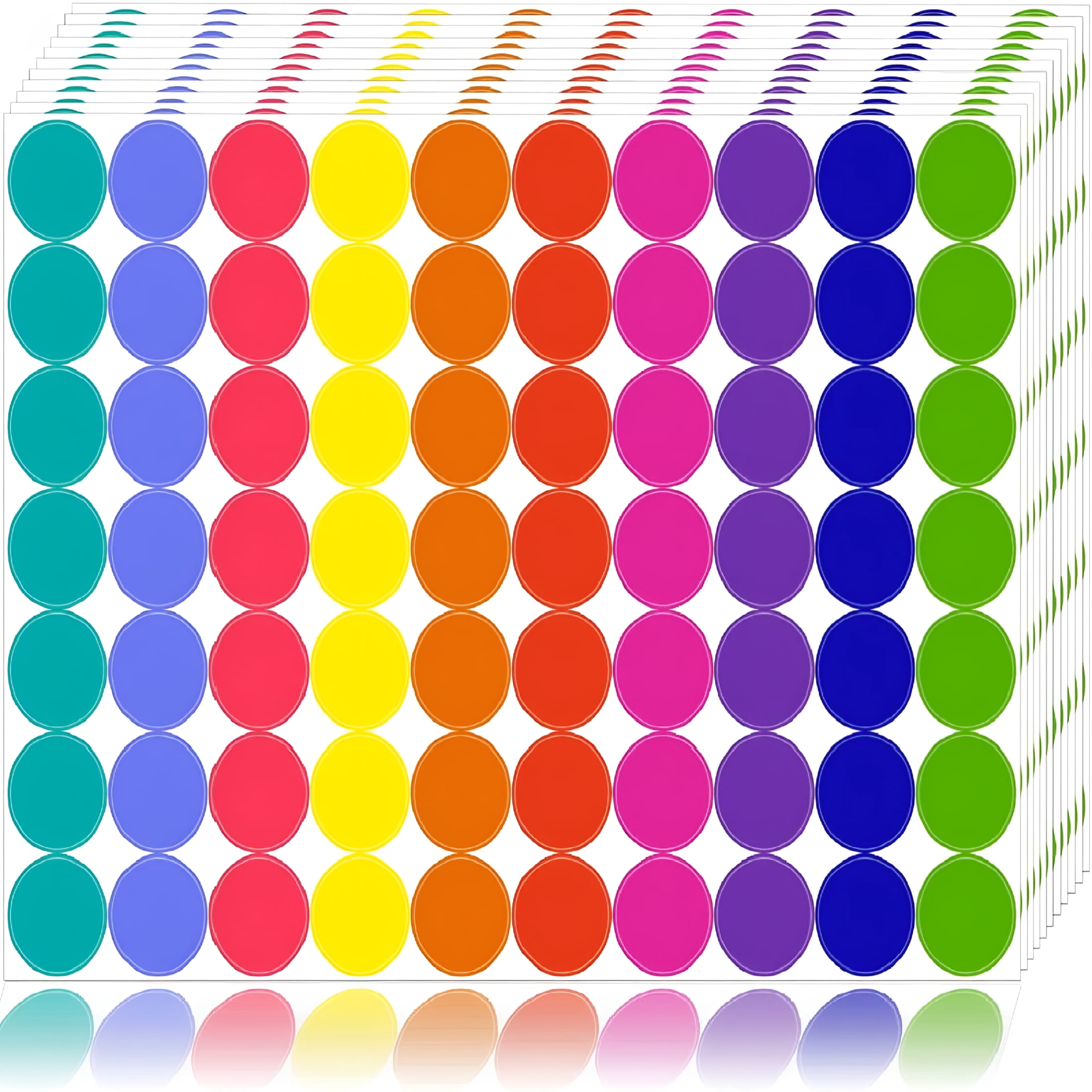 CCOCC 3500 Pcs Colored Dot Stickers Round Color Coding Labels Polka ...