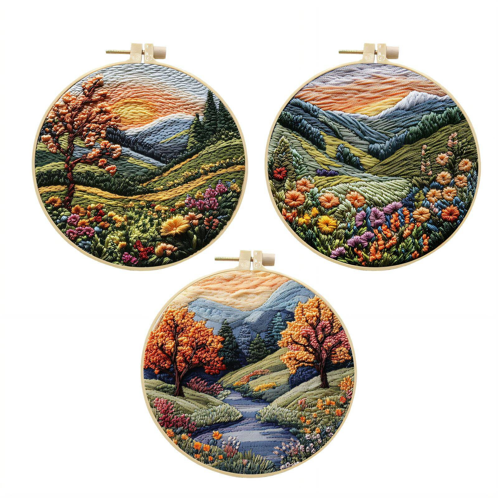 CCOCC 3Pcs Embroidery Kit,Rich Collection of Embroidery Patterns Punch ...