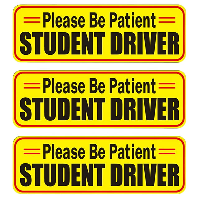 CCOCC 3pcs PVC Student Driver Sticker Student Driver Reflective Magnet ...